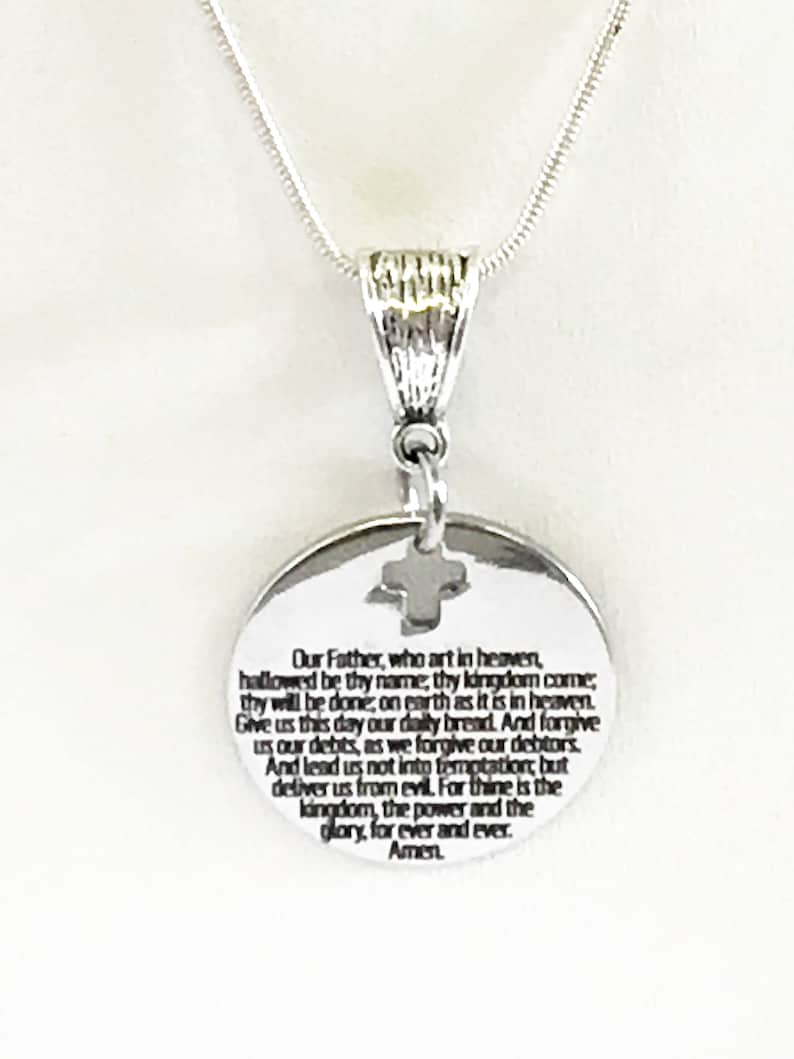 The Lords Prayer Stainless Steel Laser Engraved Pendant Necklace ...