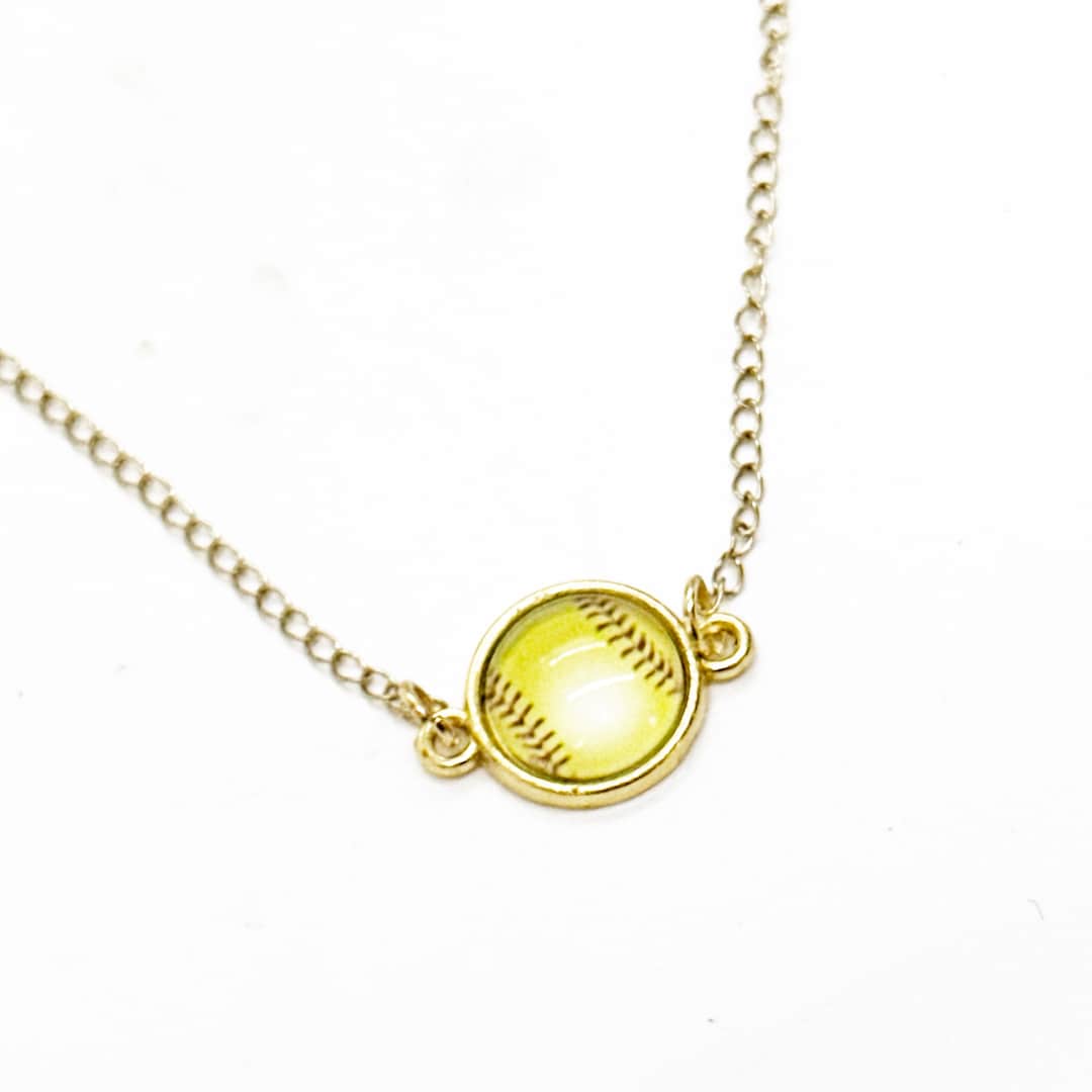 Softball Connector Pendant Necklace, Softball Player, Softball Daughter ...