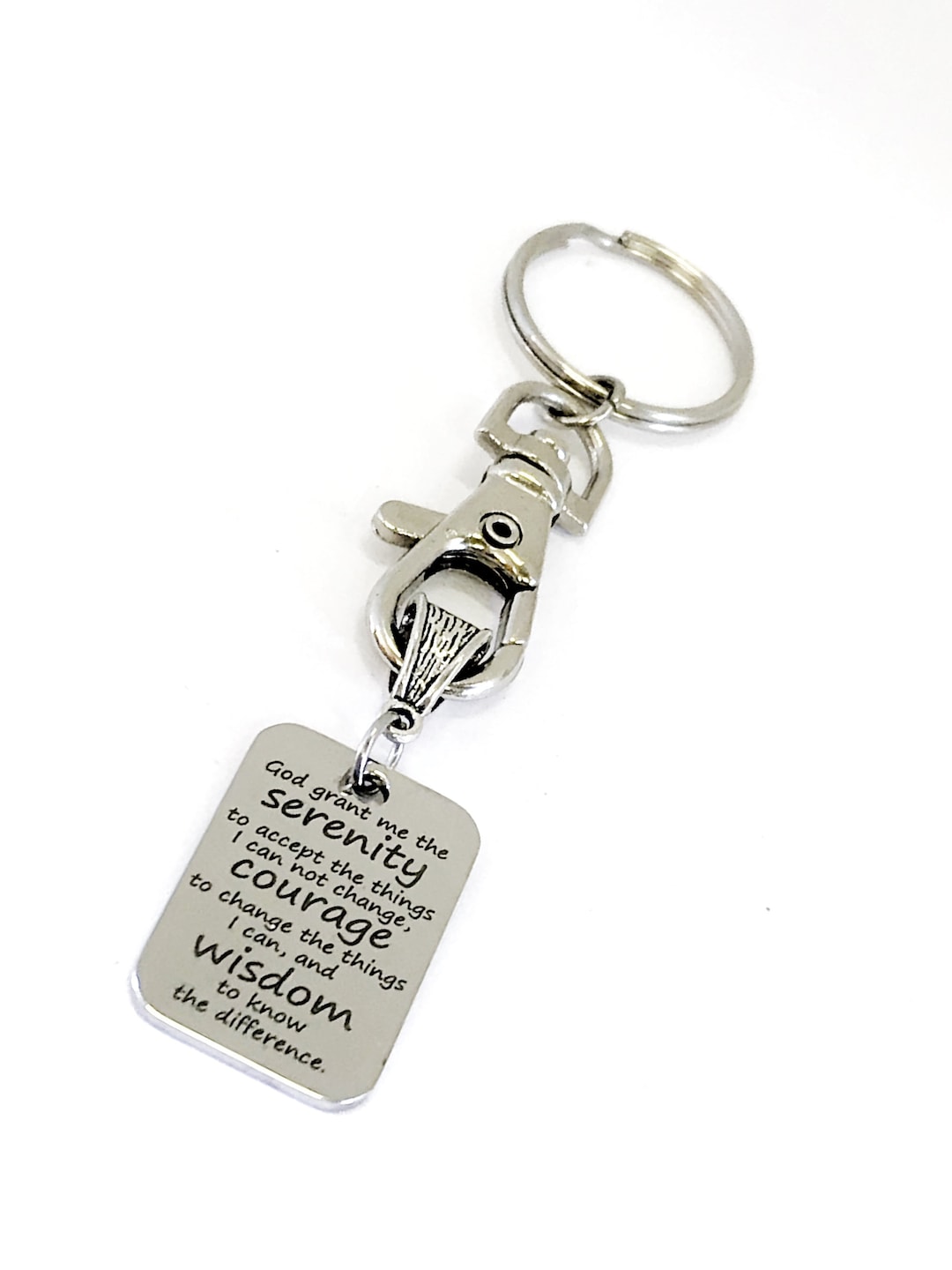 Serenity Prayer Keychain, Serenity Prayer Gift, Serenity Prayer Charm ...
