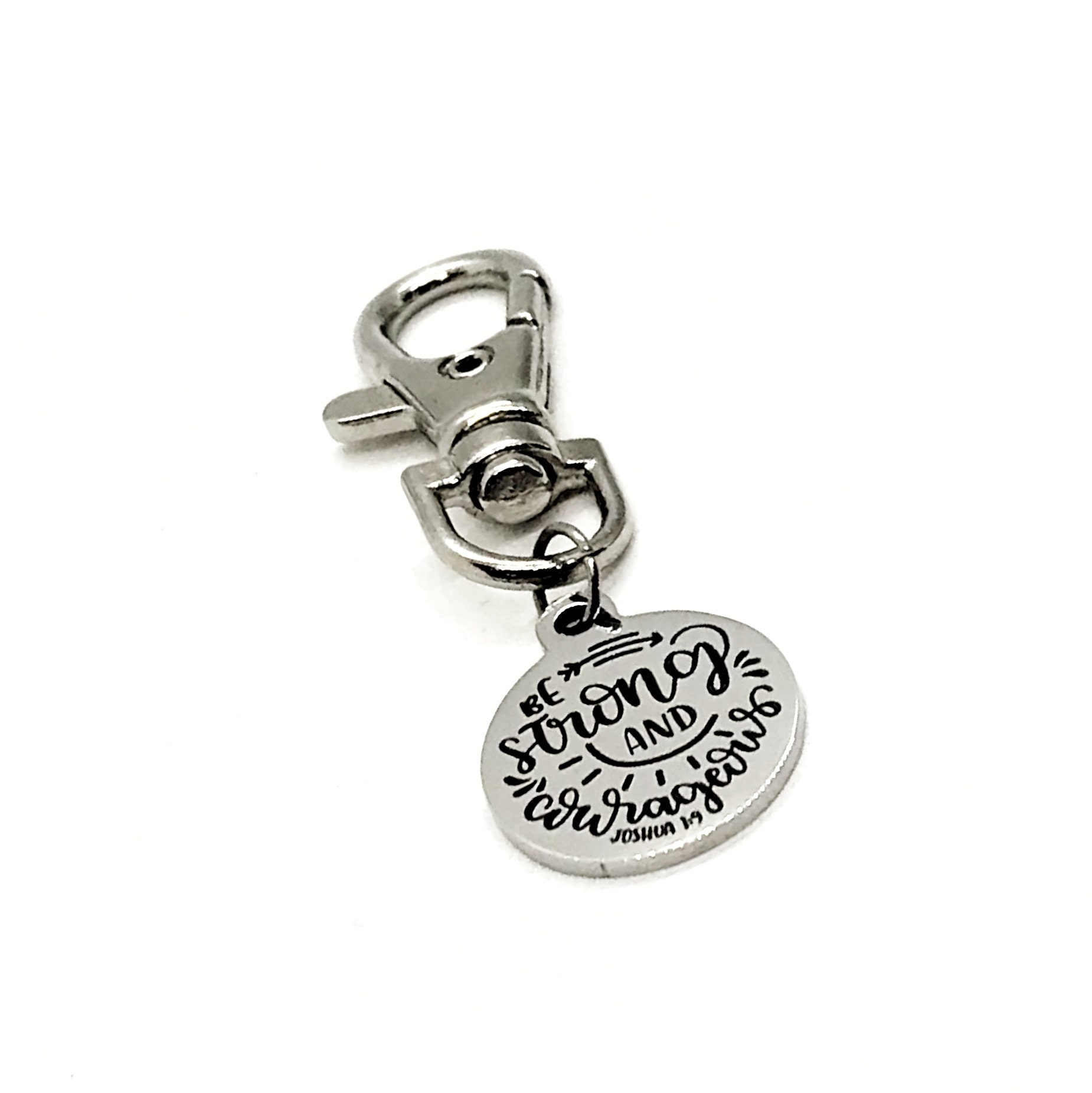 Bag Charm, Be Strong and Courageous Charm Gift, Joshua 1 9 Keychain ...