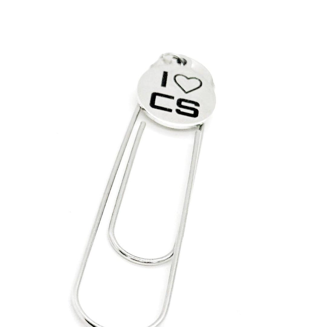 I Love CS I Heart CS Charm Clip Bookmark, Computer Science Major ...