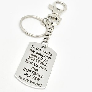 Softball Mom Gift, Softball Mom Keychain, My Daughter Plays Softball ...