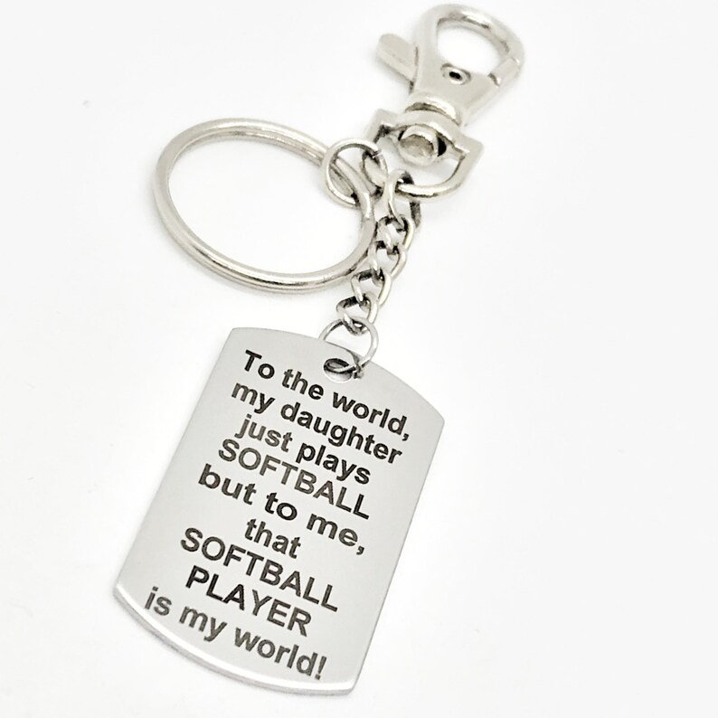 Softball Mom Gift Softball Mom Keychain My Daughter Plays - Etsy