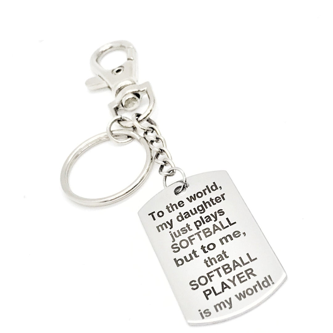 Softball Mom Gift, Softball Mom Keychain, My Daughter Plays Softball ...