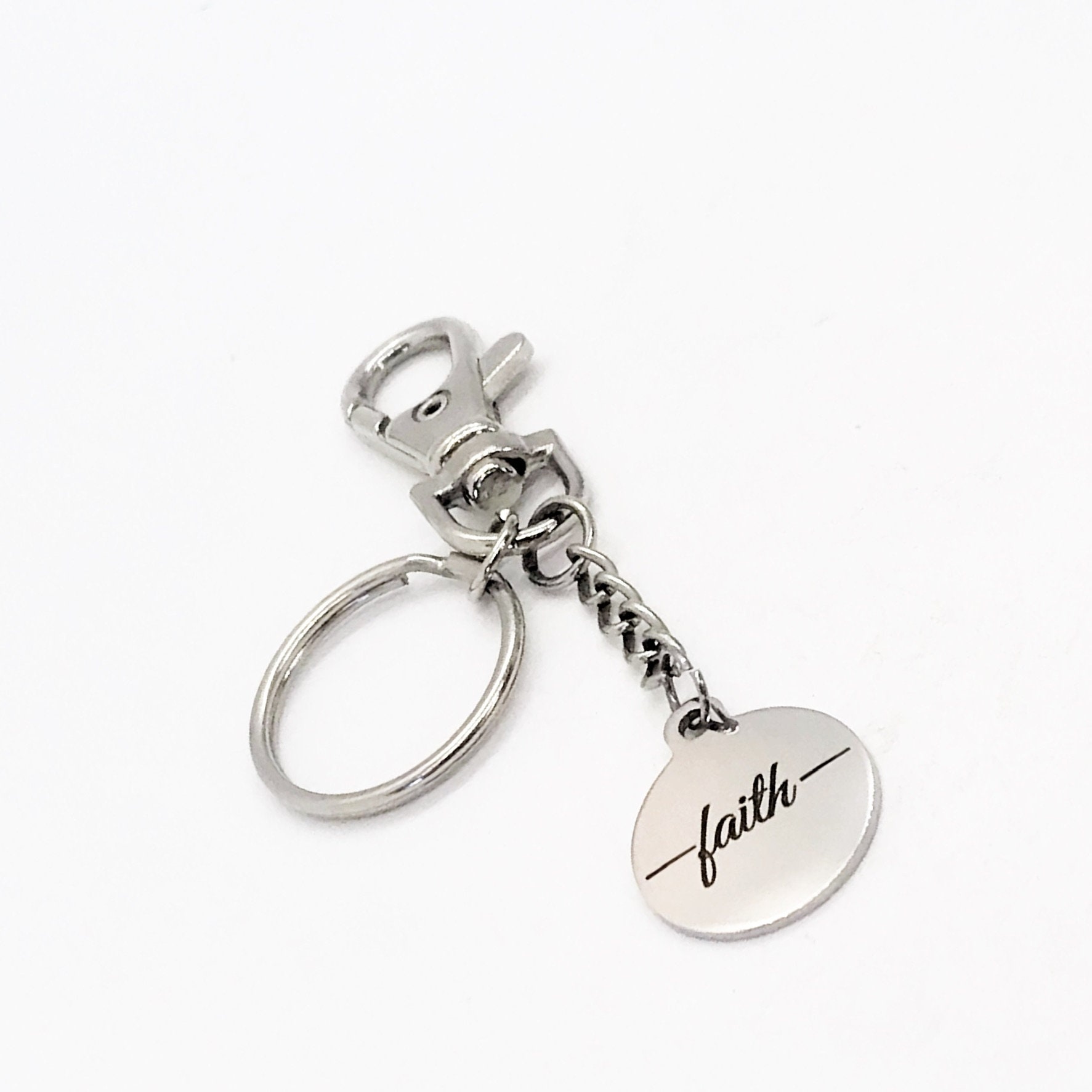 Faith Gift, Faith Keychain, Faith Charm, Charm Keychain, Clip On ...