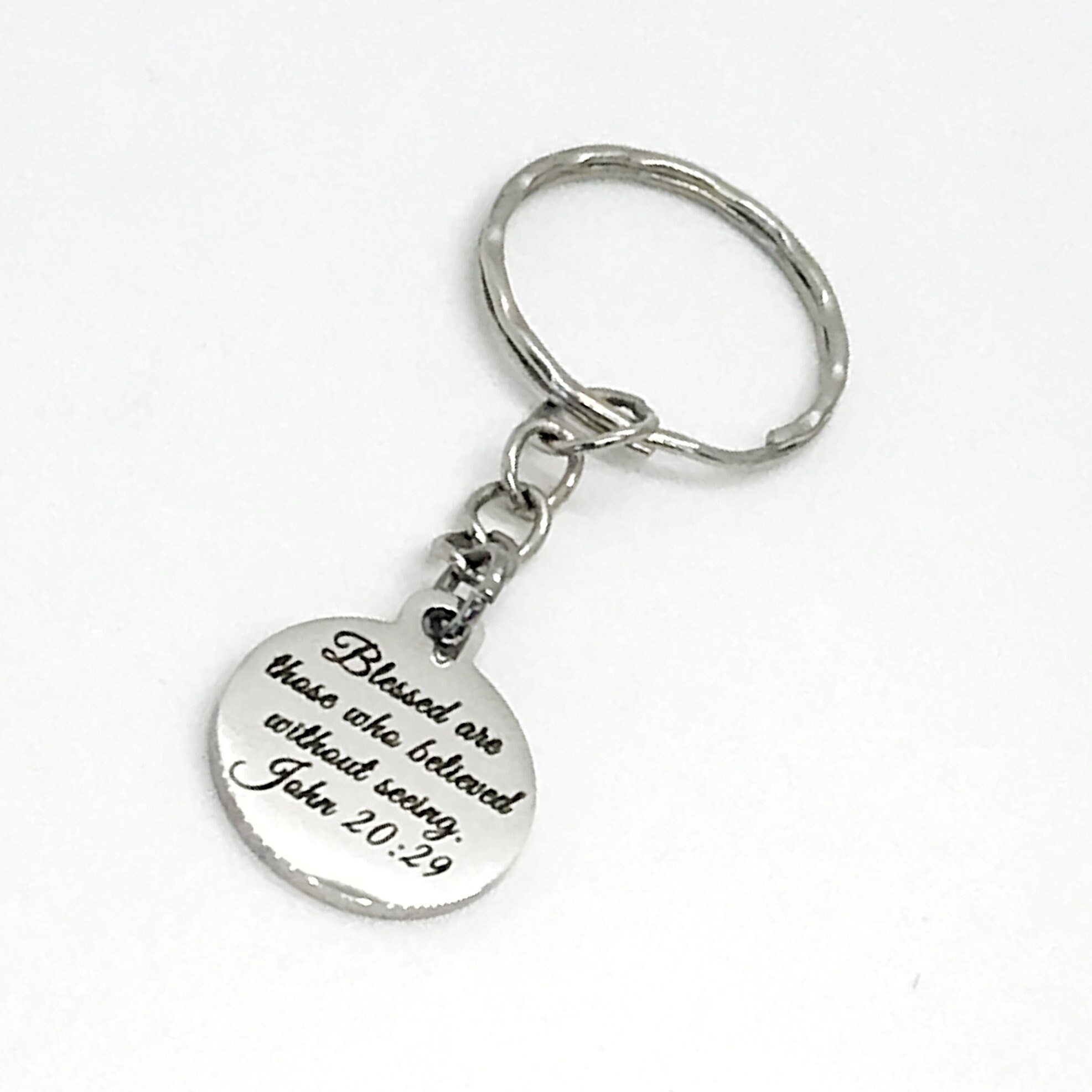 Faith Keychain, Blessed Are Those Who Believed Without Seeing Keychain ...