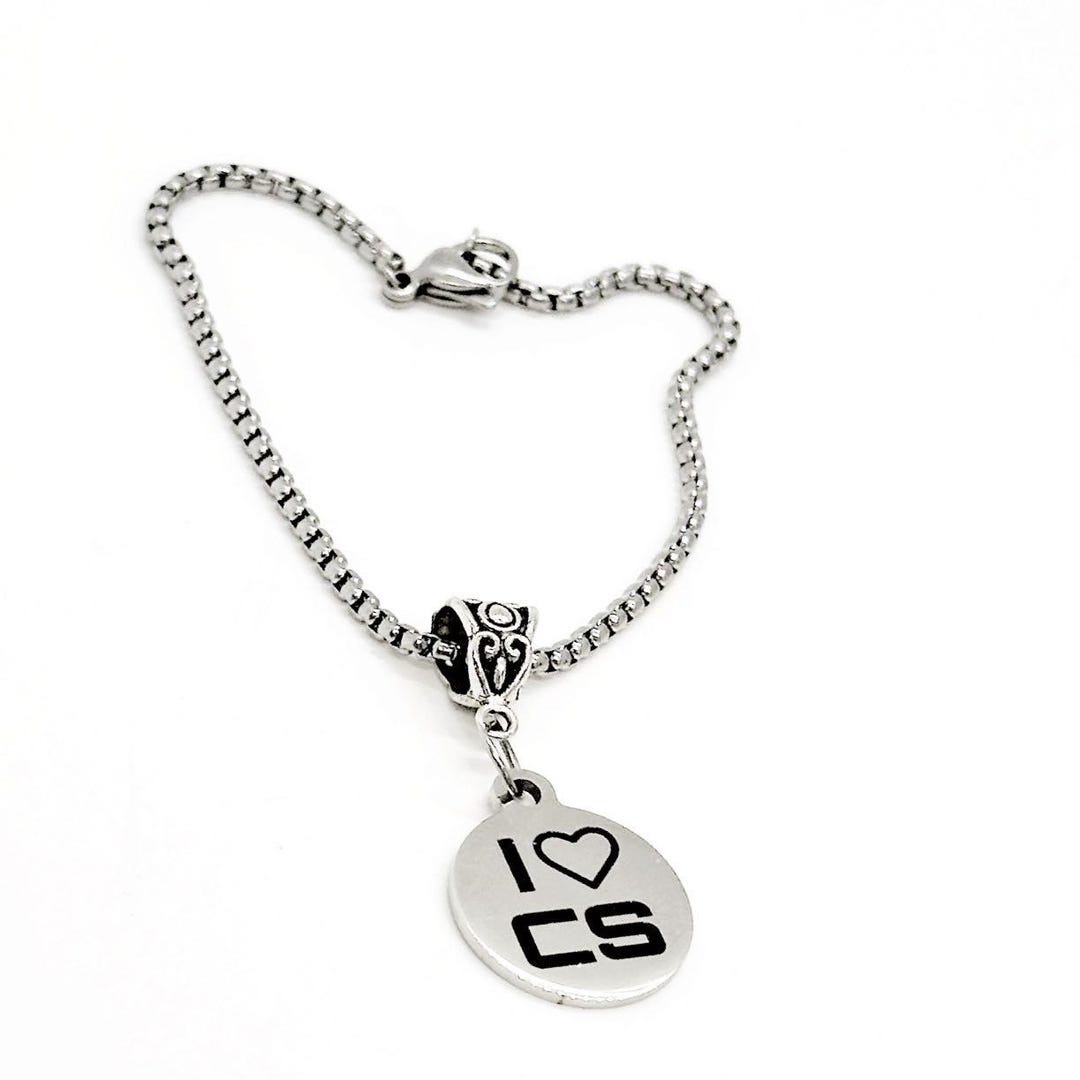 I Love Computer Science Charm Bracelet, CS Major, Girls in STEM, Stem ...