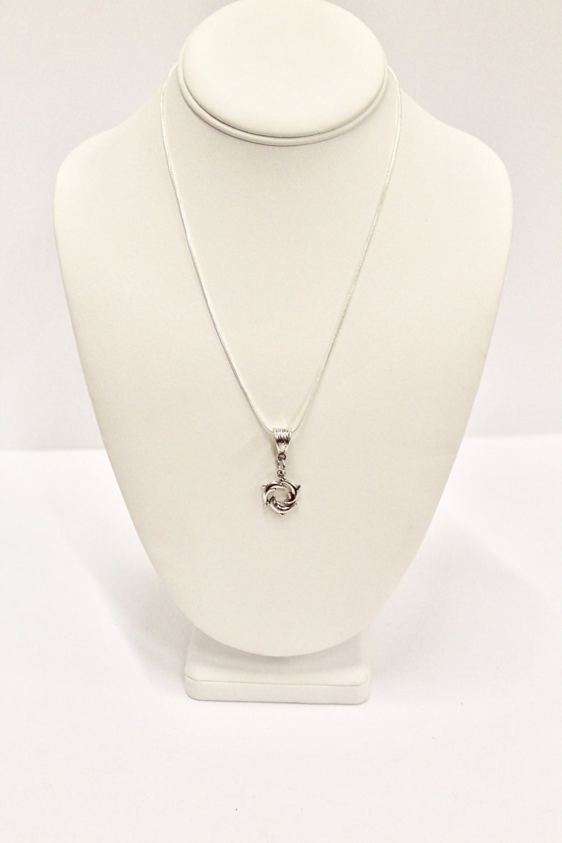 Dolphin Jewelry, Three Dolphin Circle Pendant on Silver Chain, Sea ...