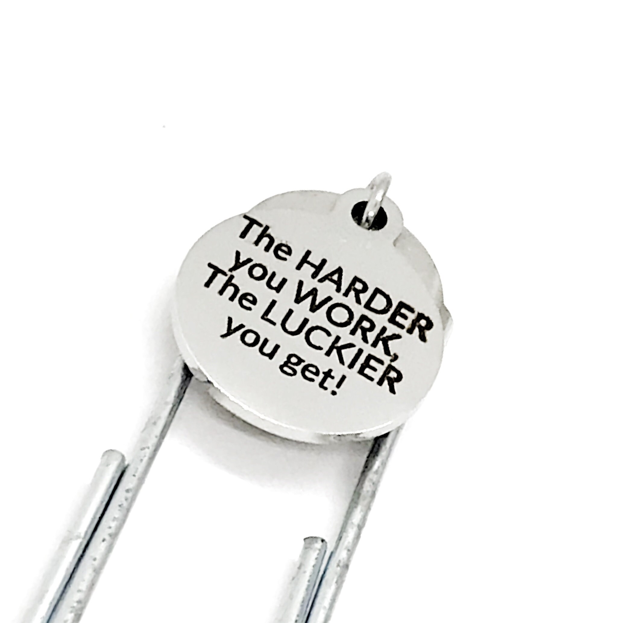 Bookmark Gift, The Harder You Work, The Luckier You Get Bookmark, Charm ...