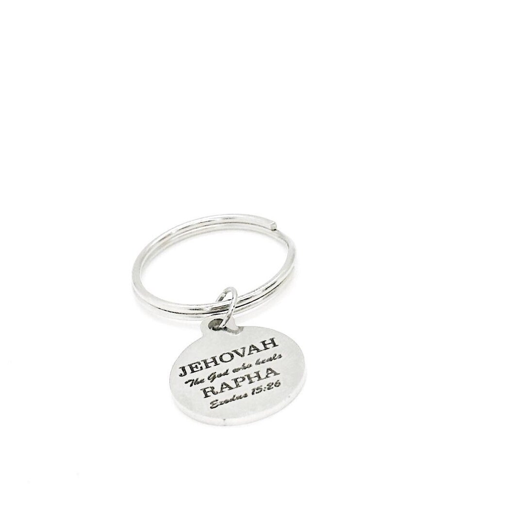 Jehovah Rapha the God Who Heals Charm Keychain, Exodus 15 26, Sickness ...
