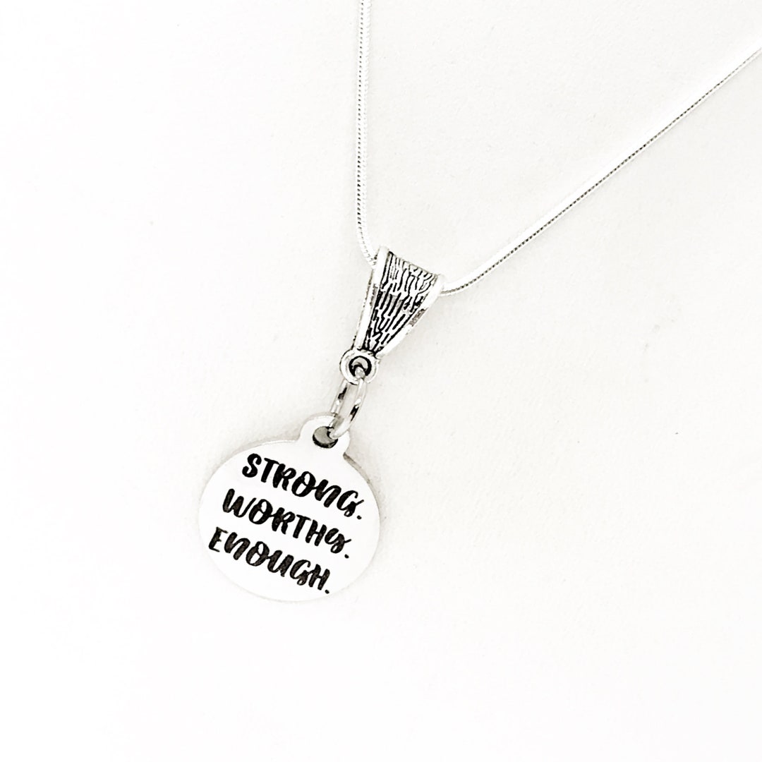 Encouraging Gift, Strong Worthy Enough Necklace, Daughter Gift, Wife ...
