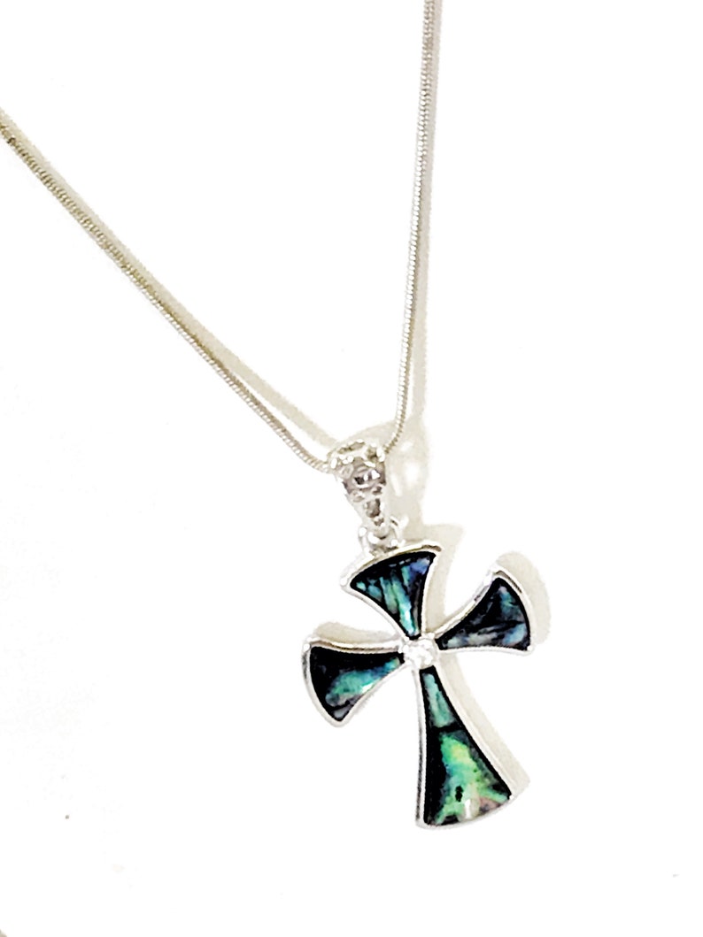 Cross Necklace Simulated-shell Cross Pendant Blue and Green | Etsy