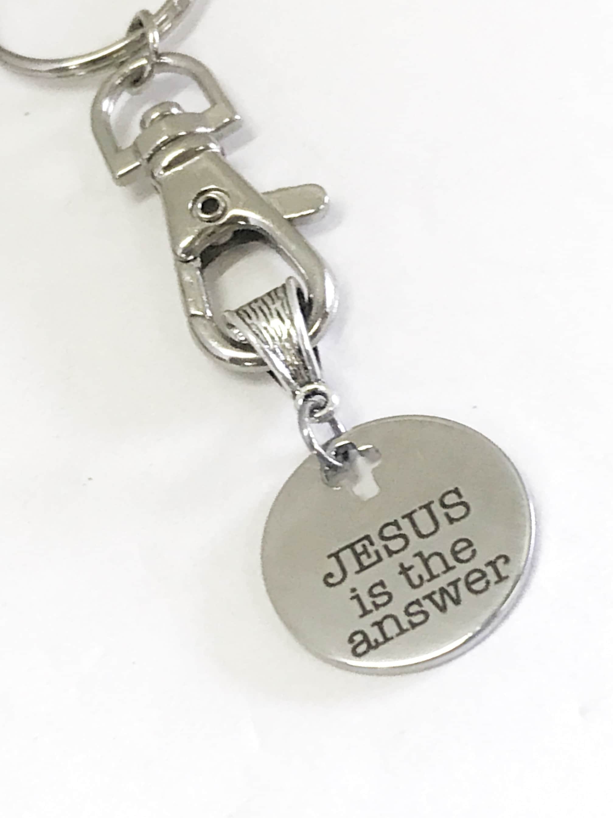 Christian Gifts Christian Keychain Jesus is the Answer - Etsy UK