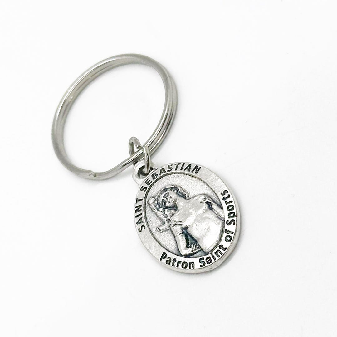 Saint Sebastian Patron Saint of Sports Charm Keychain, Golf Player Gift ...
