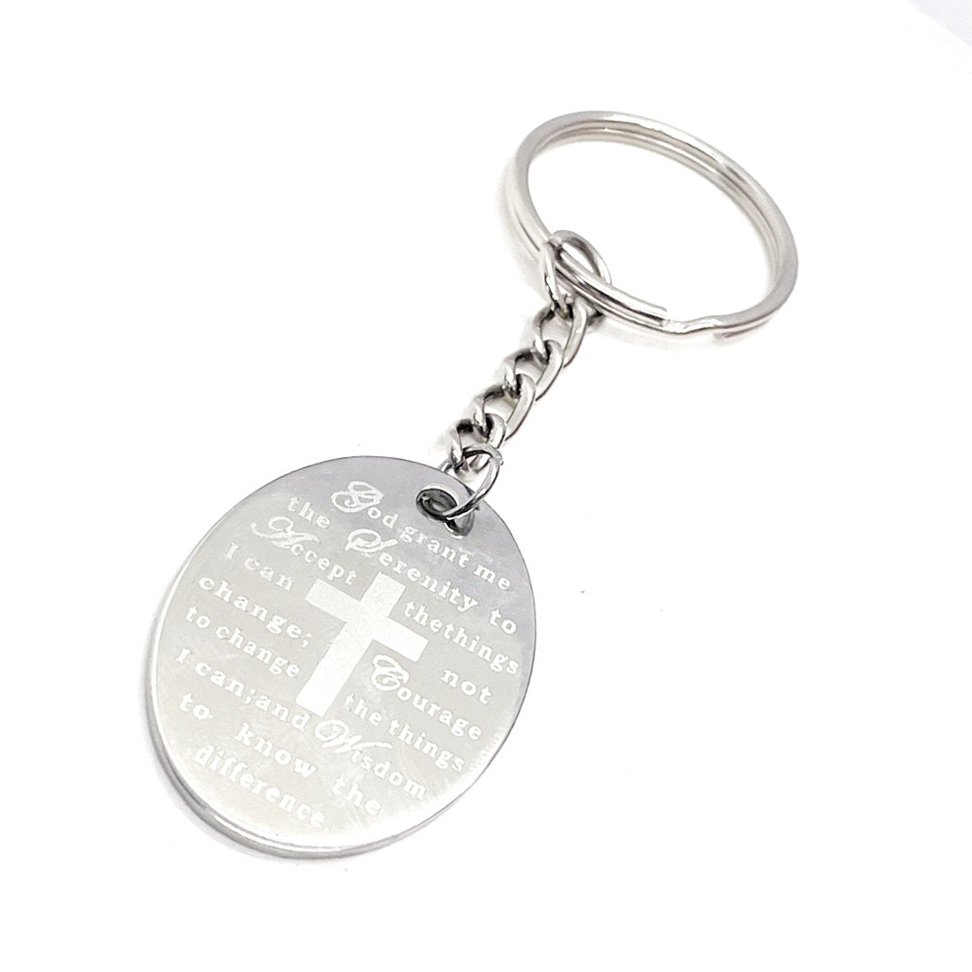 Serenity Prayer Keychain, Christian Keychain, God Grant Me, Serenity ...