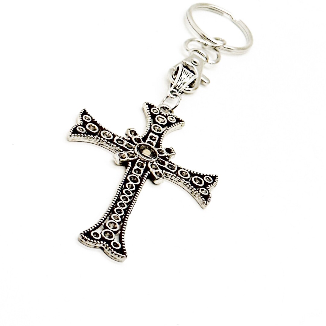 Mustard Seed Large Cross Charm Keychain, Matthew 17 20, Mountain Moving ...