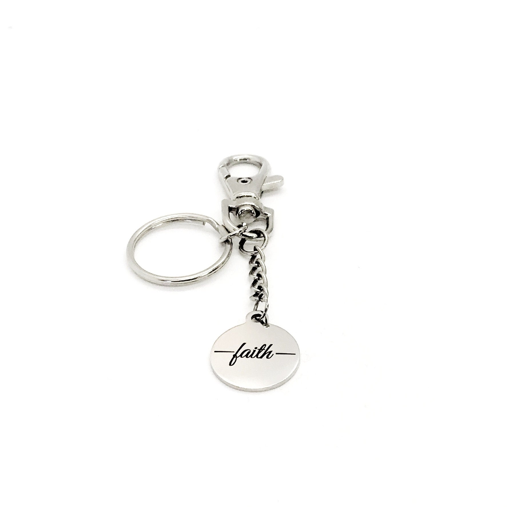 Faith Gift, Faith Keychain, Faith Charm, Charm Keychain, Clip On ...