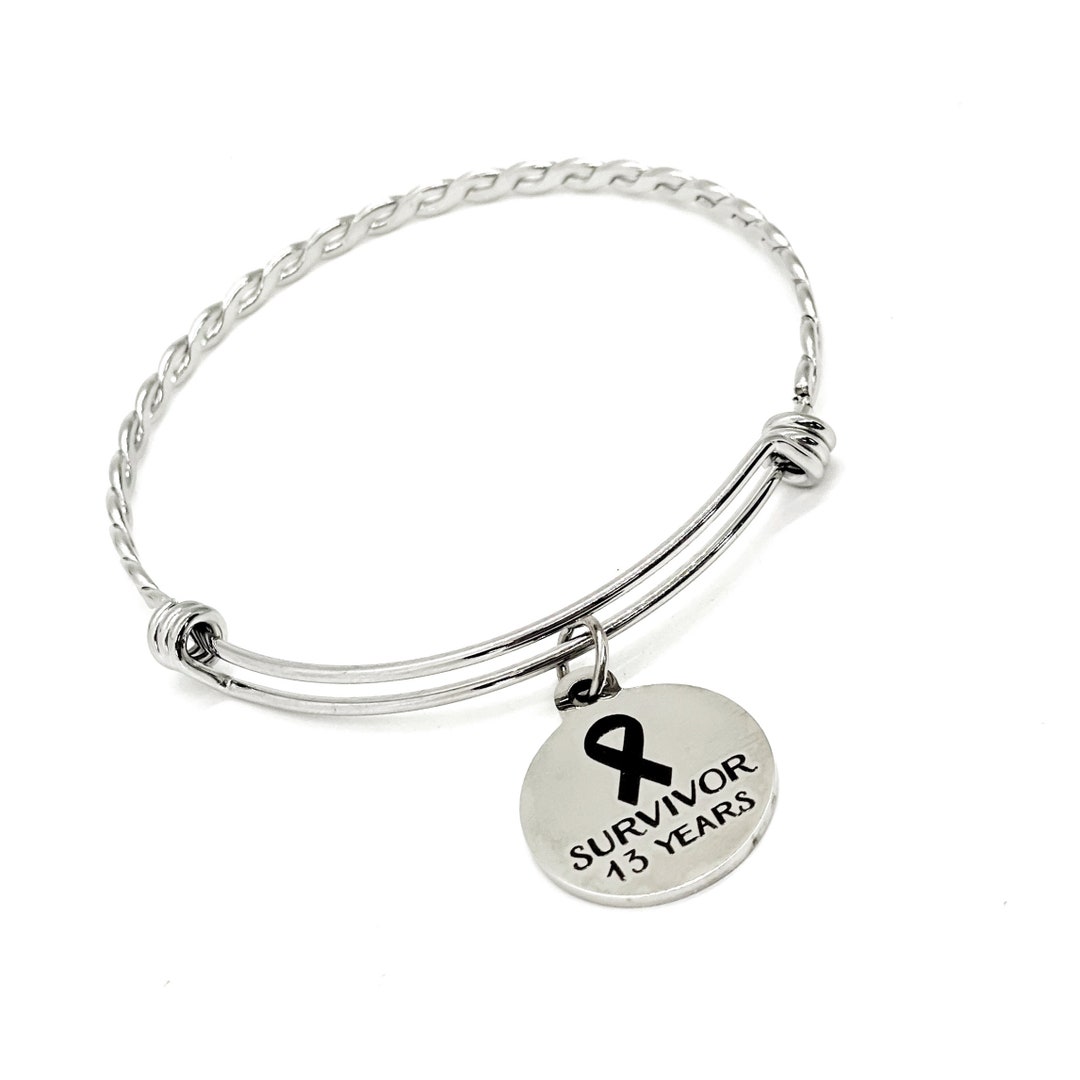 Cancer Survivor Gift, 13 Year Cancer Survivor Charm Bracelet ...