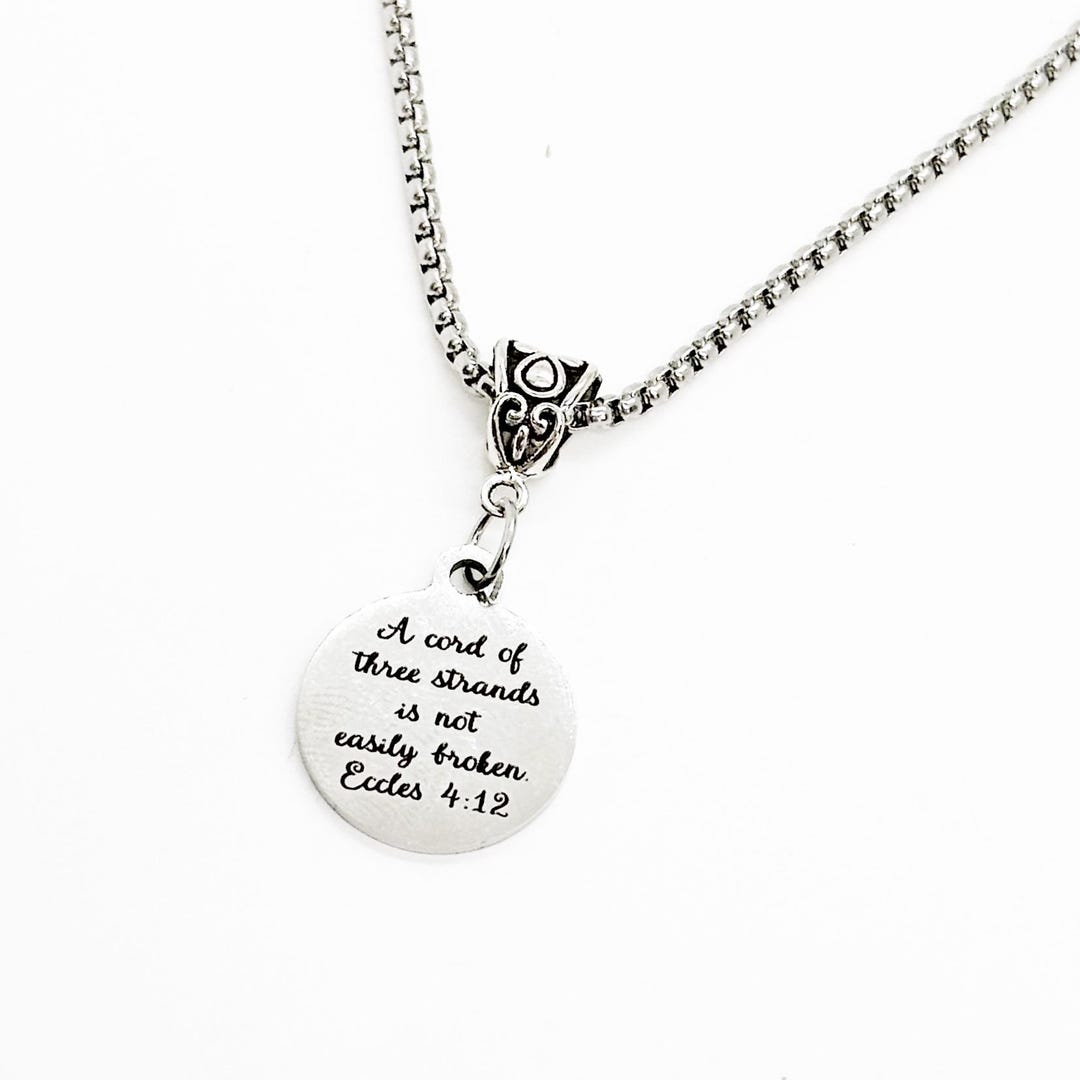 A Cord of Three Strands is Not Easily Broken Necklace, Faith Wedding ...