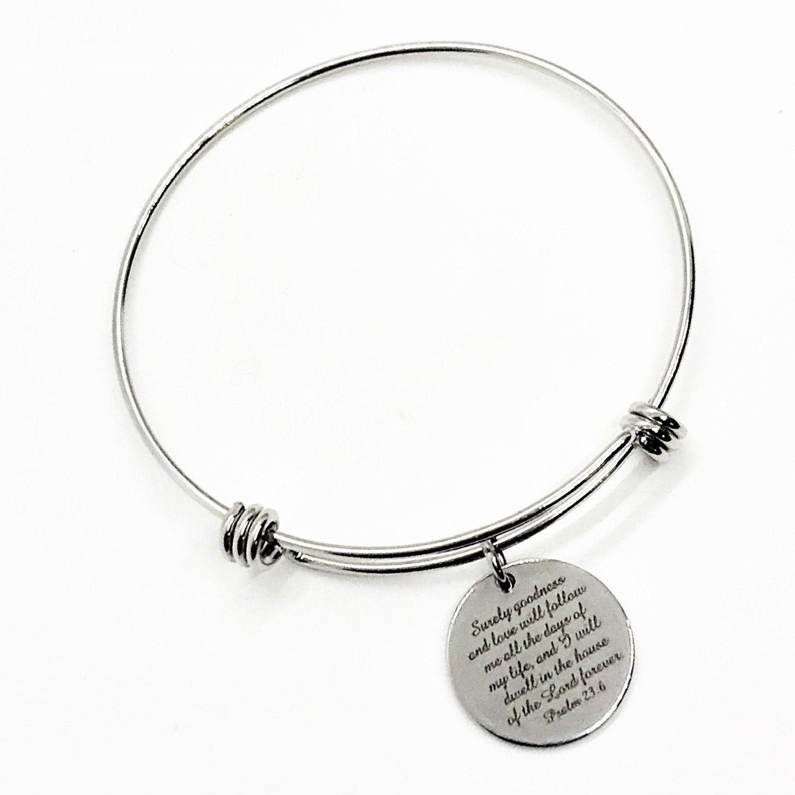 Charm Bangle 23rd Psalm Bangle Charm Bracelet Gift Psalm 23 - Etsy