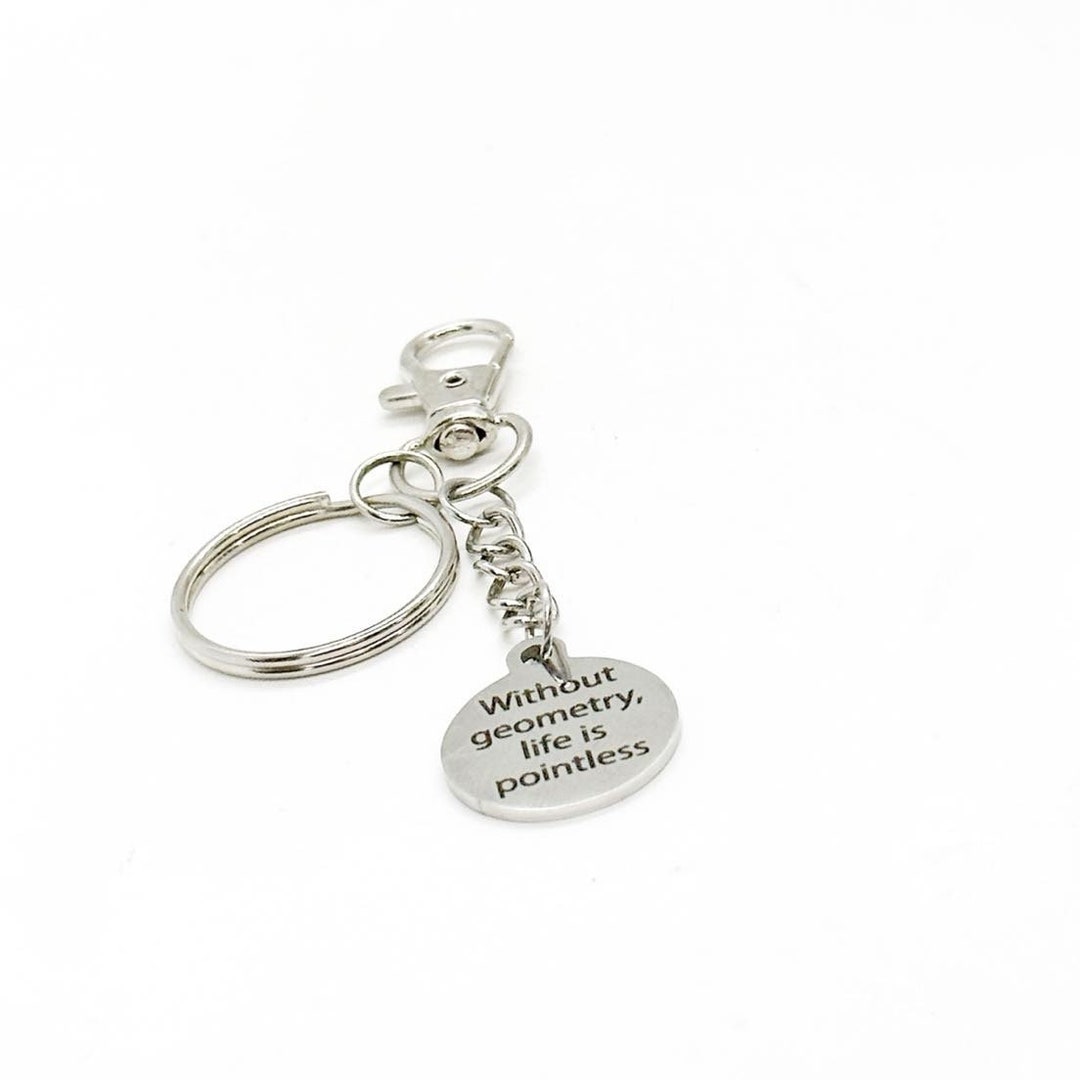 Without Geometry Life is Pointless Clip on Charm Keychain, Math Teacher ...