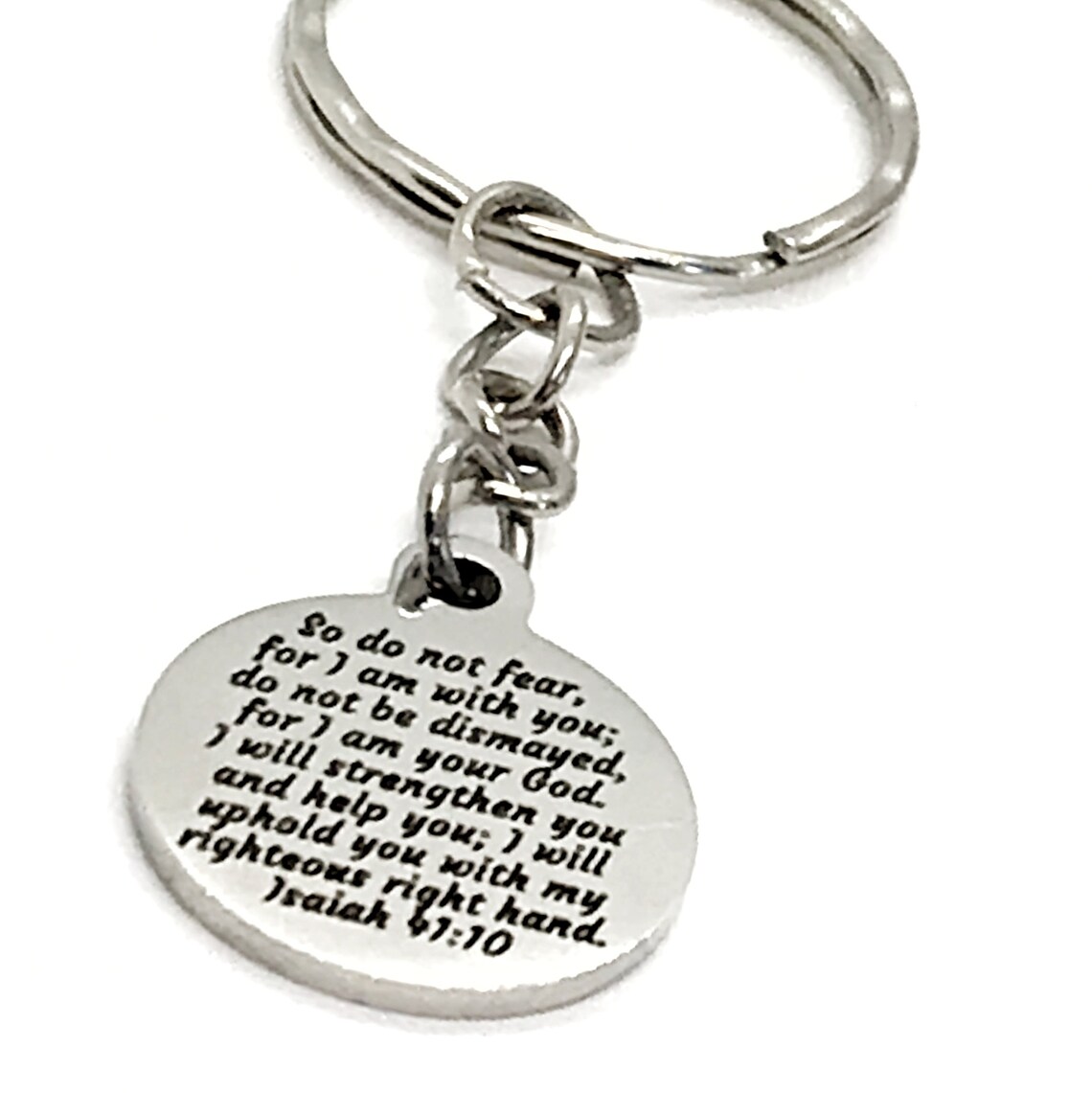 Scripture Keychain, so Do Not Fear for I Am With You Keychain, Isaiah ...