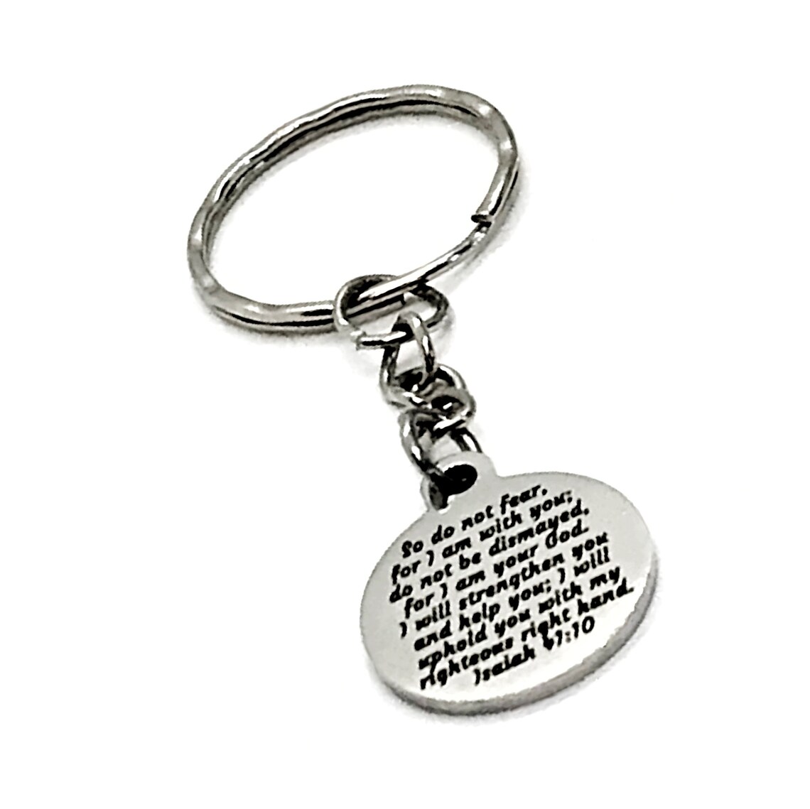 Scripture Keychain, so Do Not Fear for I Am With You Keychain, Isaiah ...