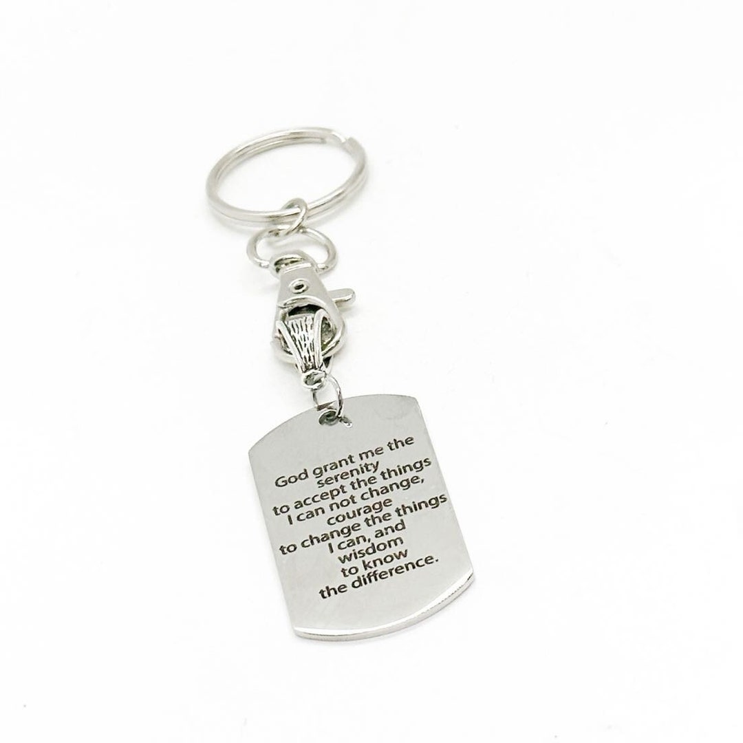Serenity Prayer Charm Keychain, Serenity Prayer Gift, Serenity Prayer ...
