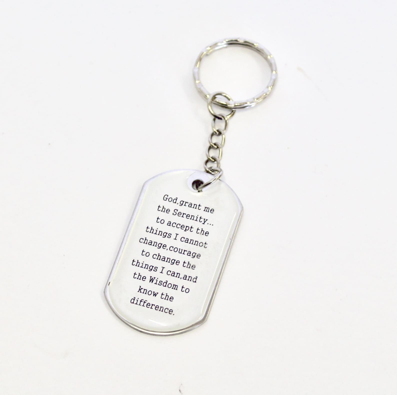 Serenity Prayer Keychain Serenity Prayer Dogtag Gift for | Etsy