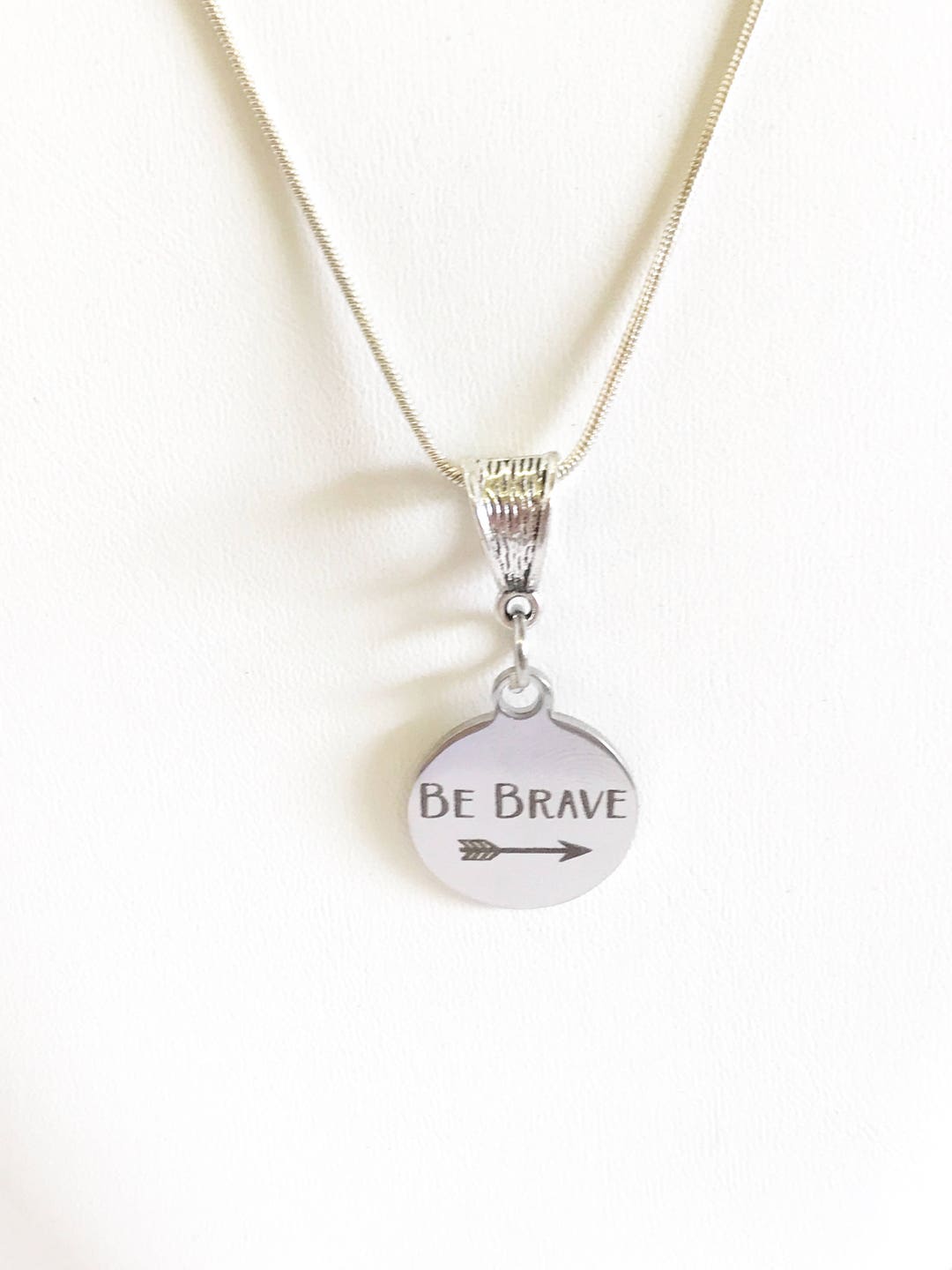 Be Brave Pendant Necklace, Encouragement Necklace Gift for Her ...