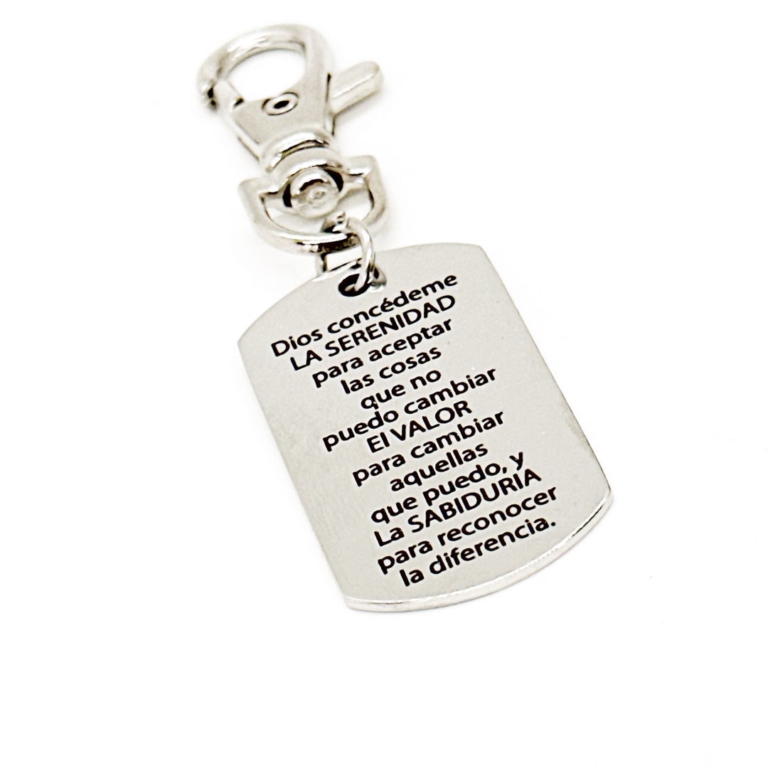 Spanish Serenity Prayer Clip on Charm, Keychain Charm, Keychain Gift ...