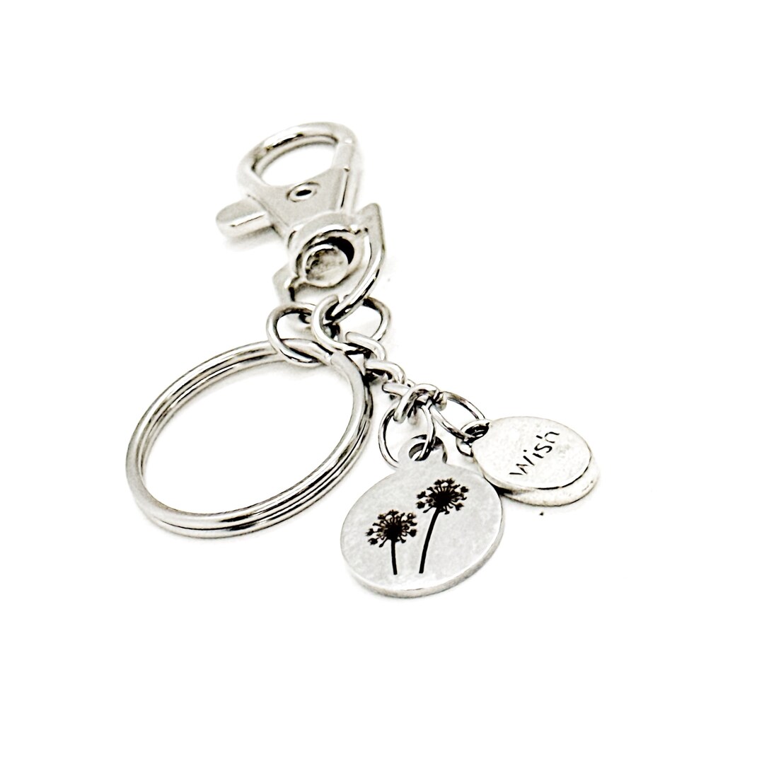 Dandelion Wish Charm Clip on Keychain, Making Wishes, Dream Big, Gift ...