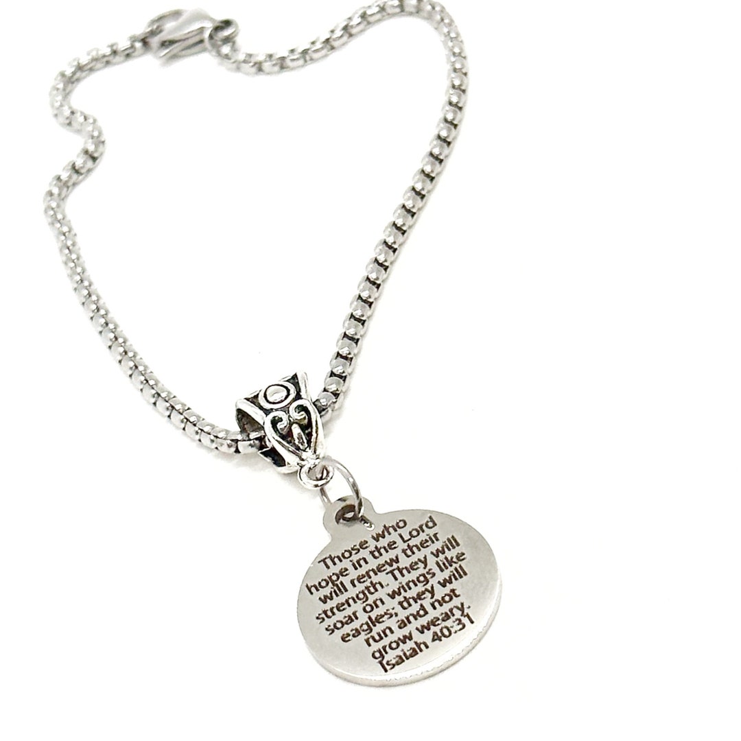 Those Who Hope in the Lord Will Run and Not Grow Weary Charm Bracelet ...