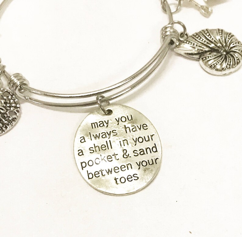 Beach Lover Bracelet Sun and Sand Seashell Charm Bracelet | Etsy