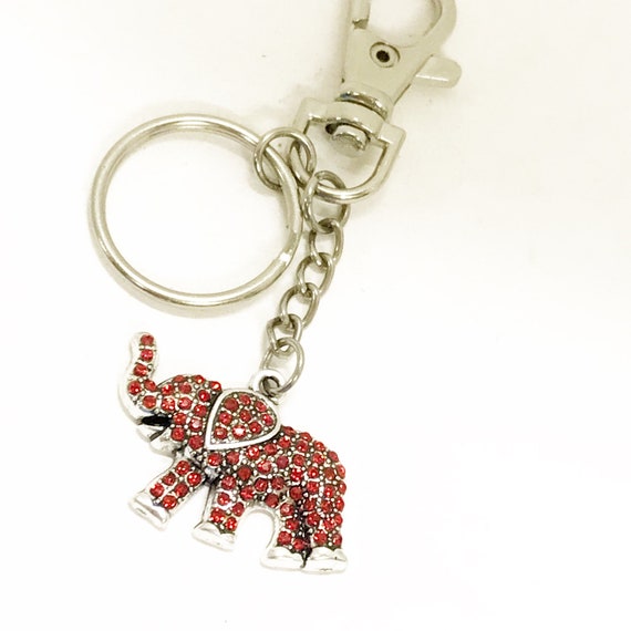 Red Elephant Keychain Red Elephant Gift Crystal Red | Etsy