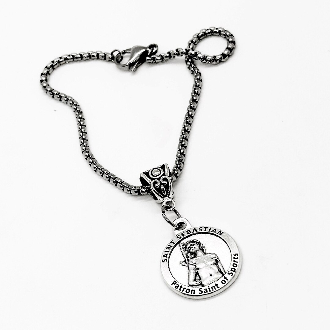 Saint Sebastian Patron Saint of Sports Charm Bracelet, Basketball ...