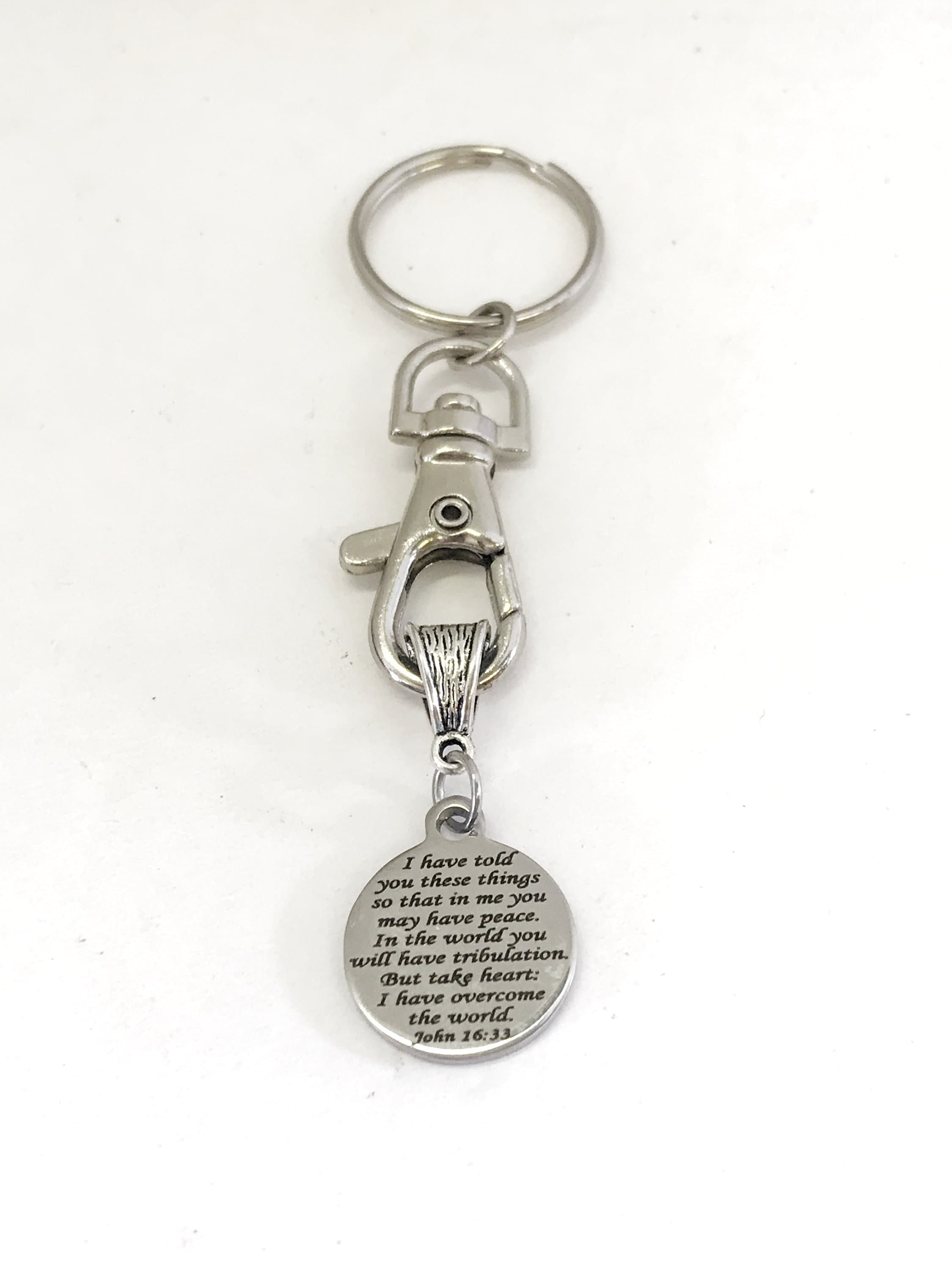 Christian Keychain Peace in the Lord Keychain He Has - Etsy UK