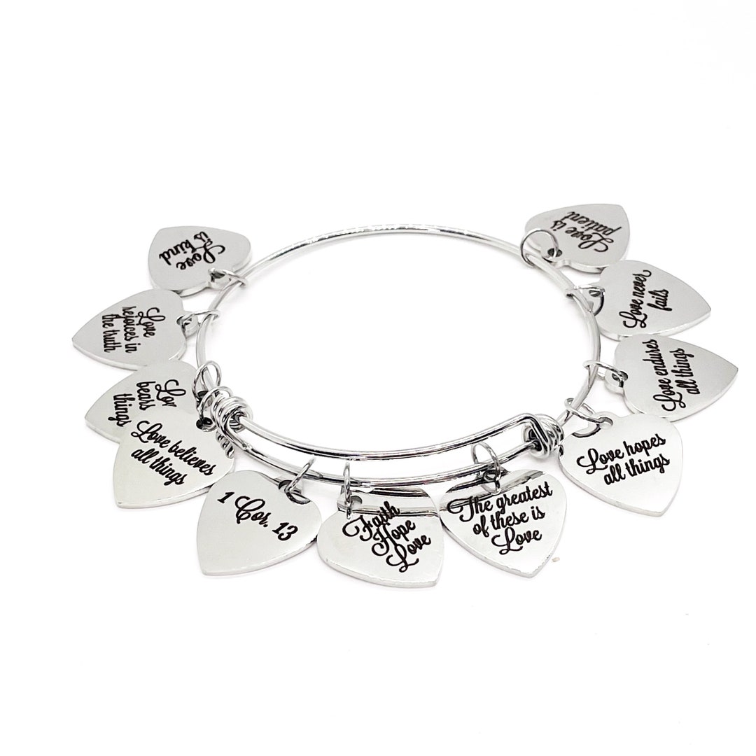 Love Bracelet, 1 Corinthians 13 Bracelet, Faith Hope Love, Valentines ...