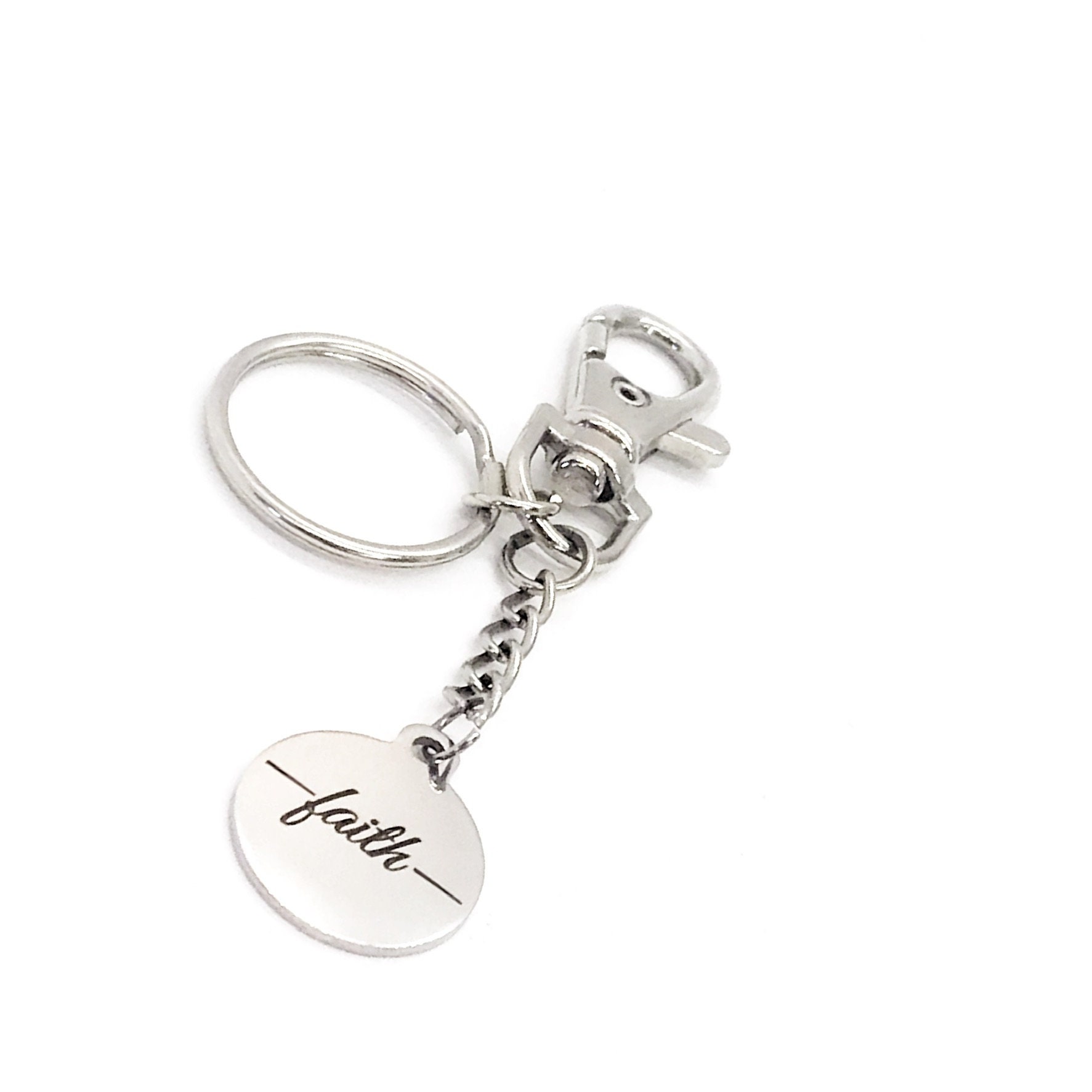 Faith Gift, Faith Keychain, Faith Charm, Charm Keychain, Clip On ...