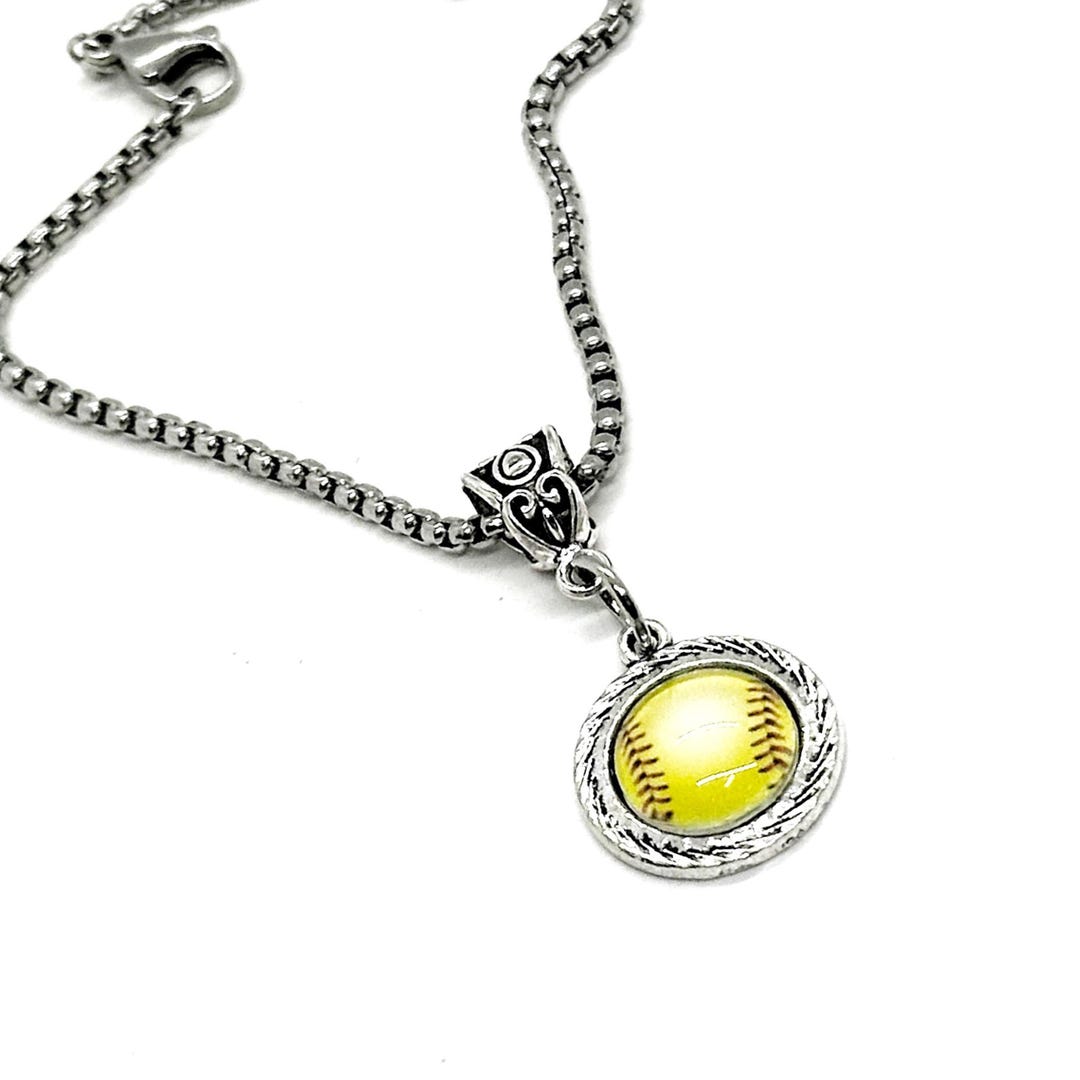 Softball Pendant Necklace, Mom Gift, Wife Gift, Gift for Her, Sports ...
