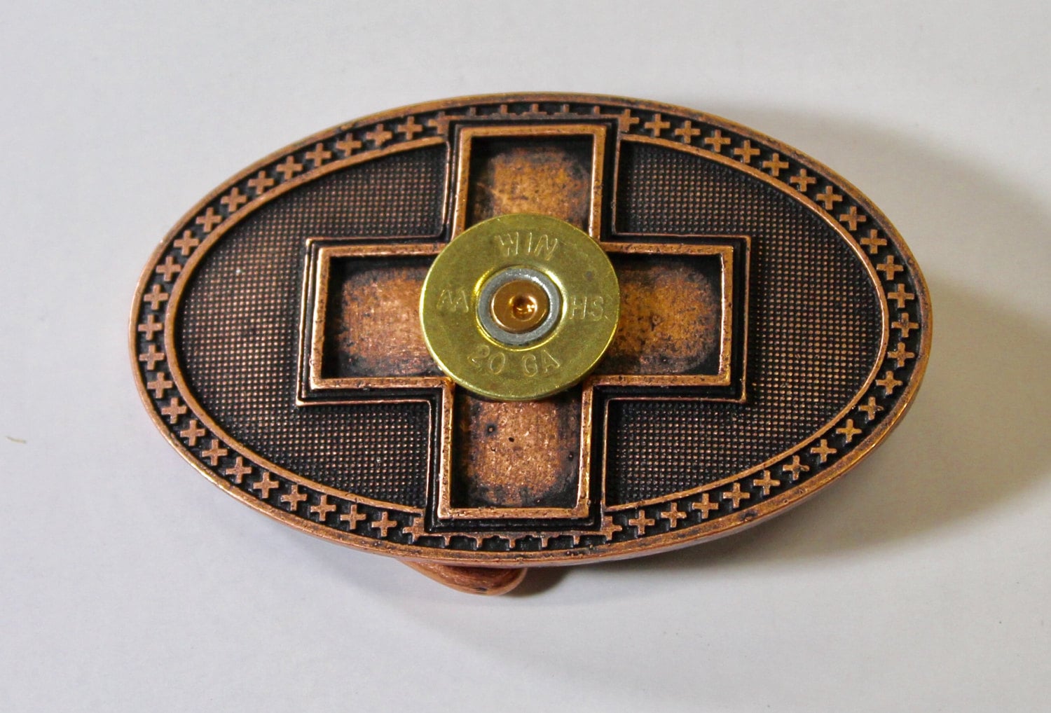 Copper Shotgun Shell Cross Belt Buckle, Southwestern Style, Gift For ...