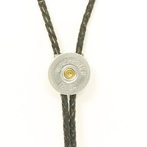 12 Gauge Shotgun Shell Bolo Tie, Black Cord Bola Tie Gift for Him ...