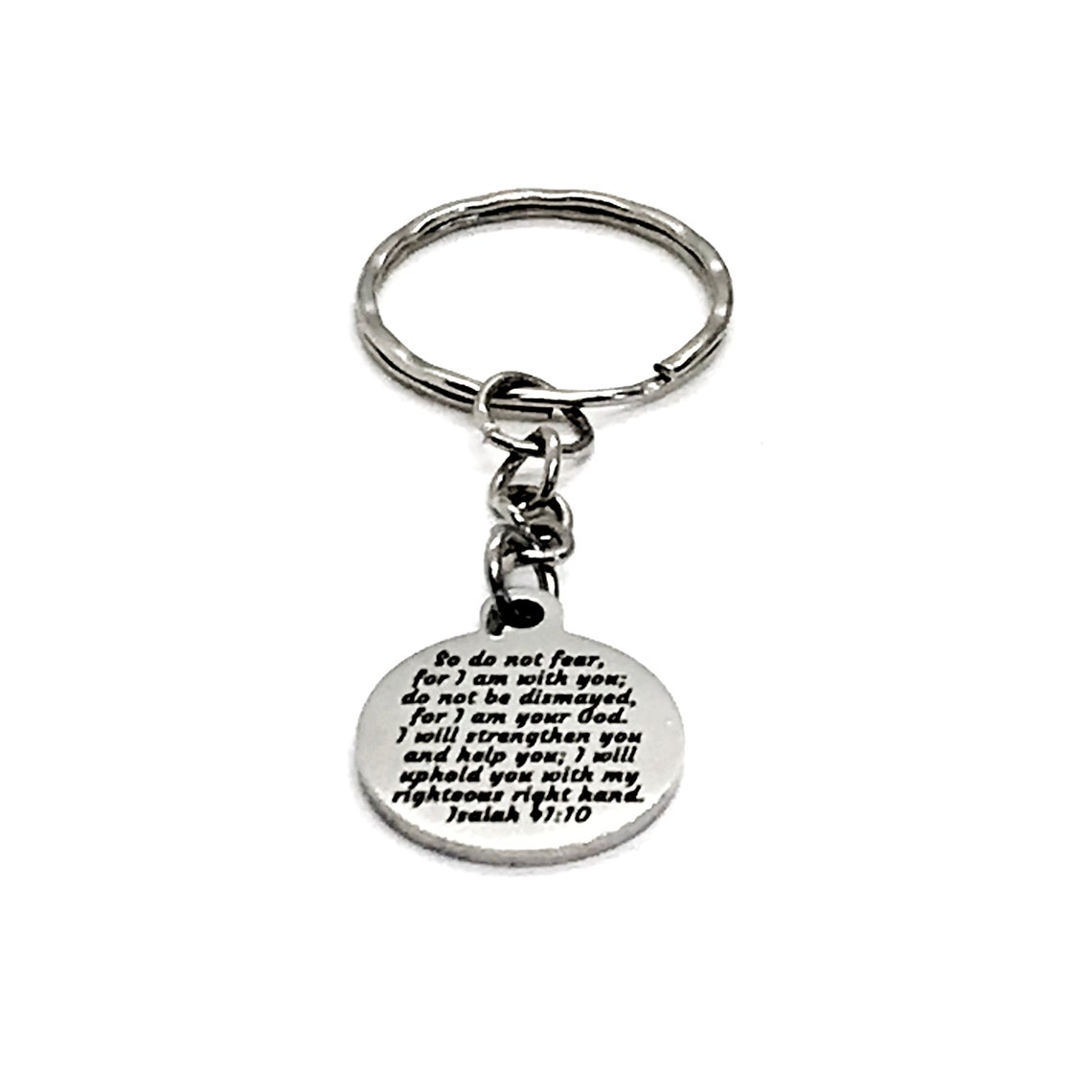 Scripture Keychain, so Do Not Fear for I Am With You Keychain, Isaiah ...