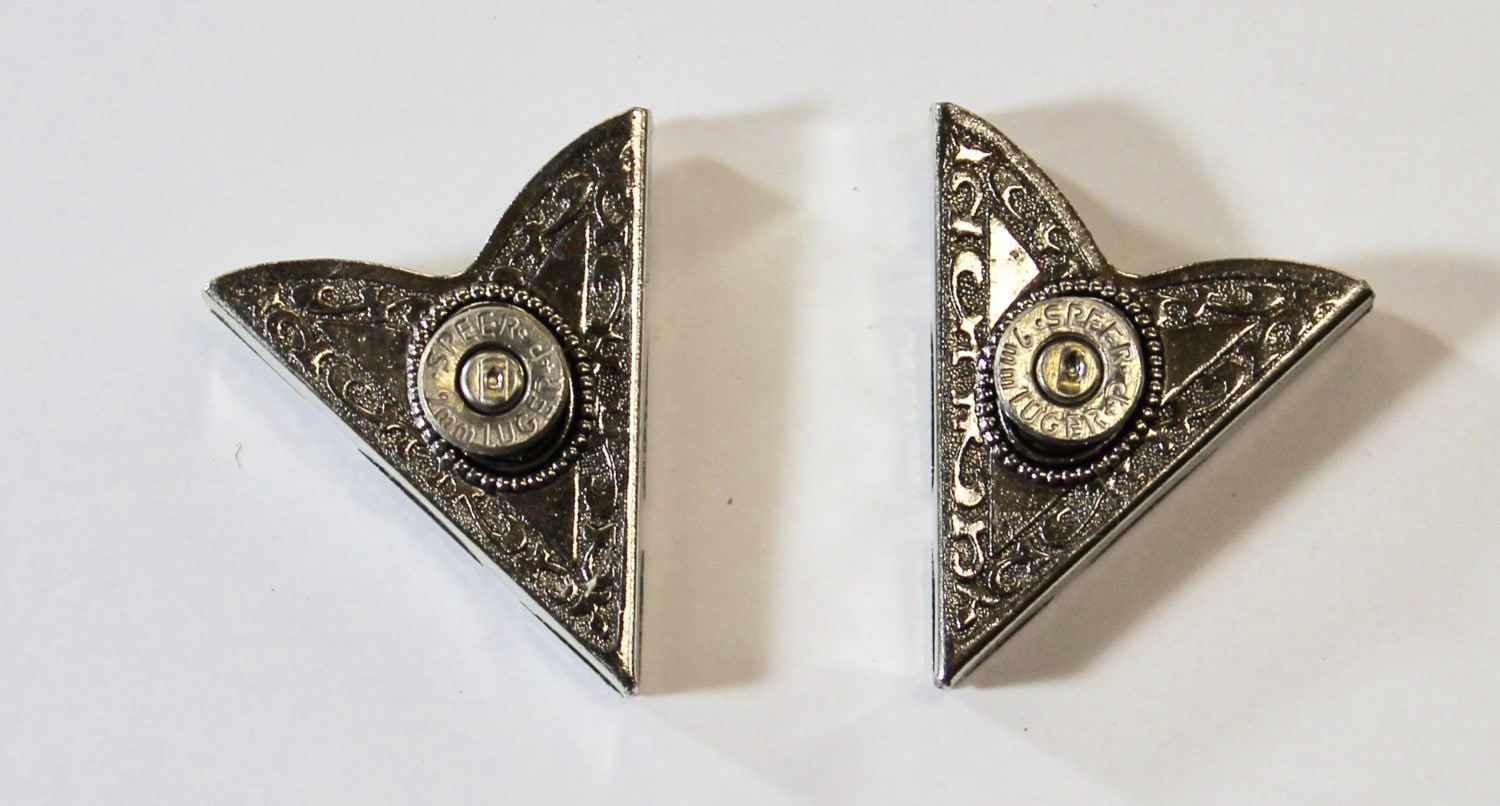9mm Bullet Head Western Shirt Collar Tips, Shotgun Shell Collar Tips ...