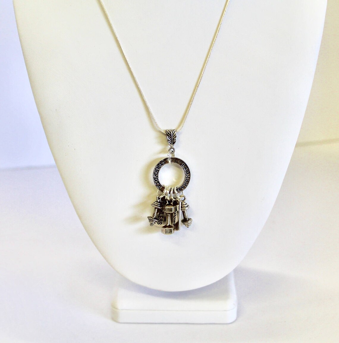 Strong Woman Weightlifting Charm Necklace, Exercise Jewelry, Strength ...