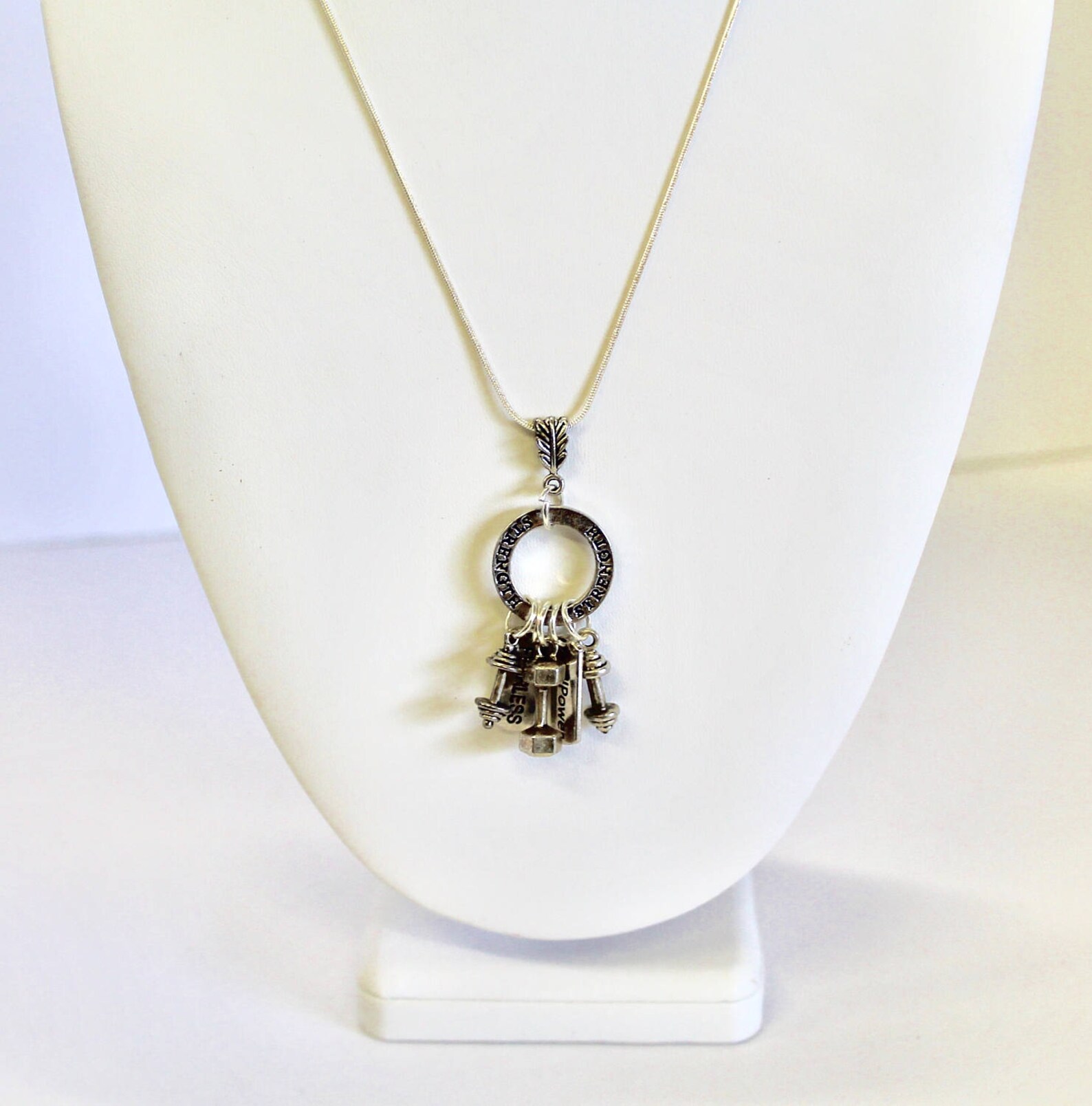 Strong Woman Weightlifting Charm Necklace Exercise Jewelry | Etsy