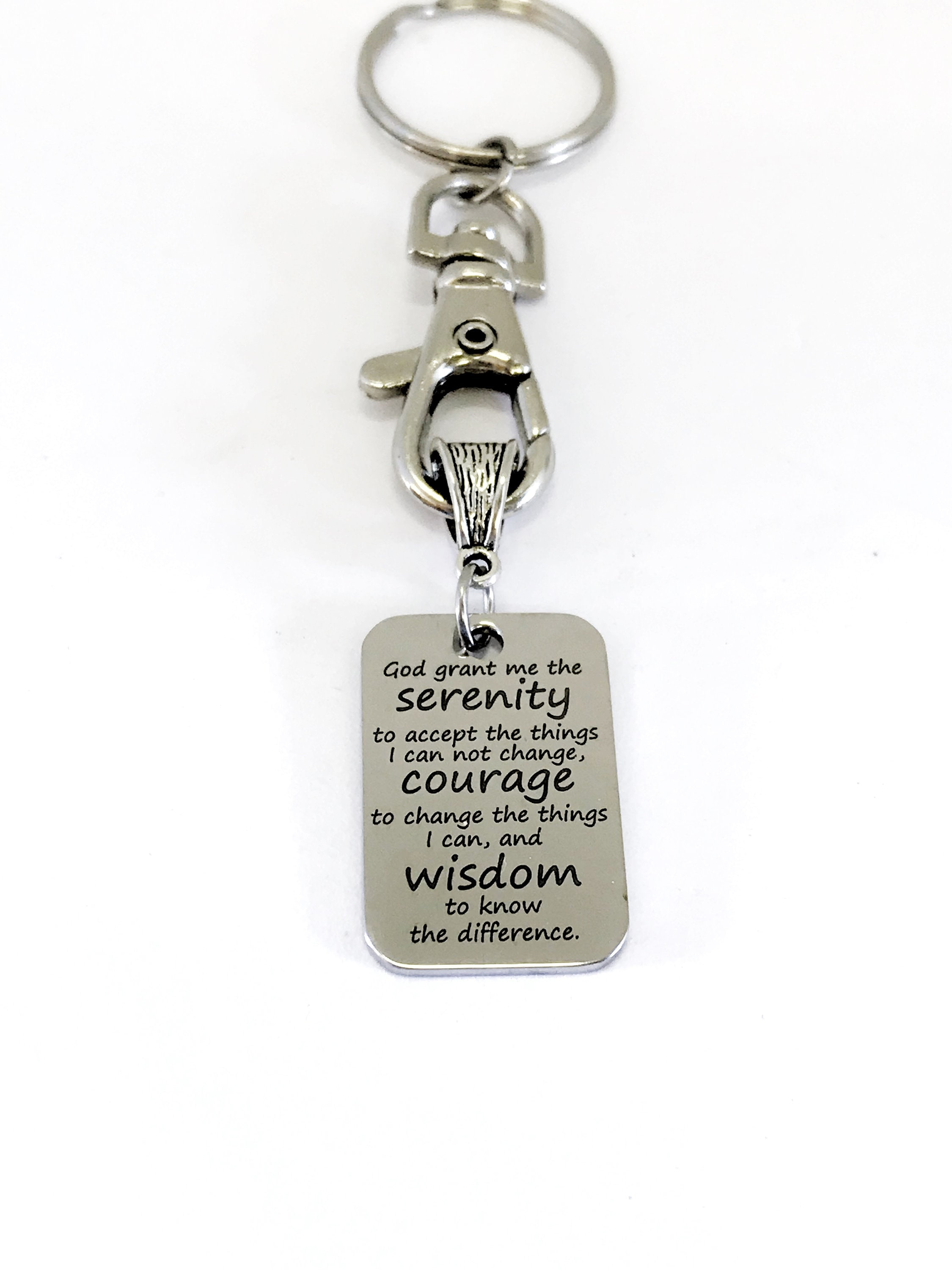 Serenity Prayer Keychain, Serenity Prayer Gift, Serenity Prayer Charm ...