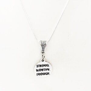 Encouraging Gift, Strong Worthy Enough Necklace, Daughter Gift, Wife ...