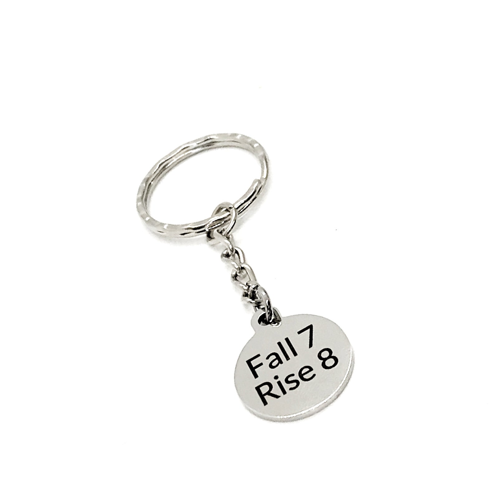 Motivating Gift Fall 7 Rise 8 Keychain One More Time Get up - Etsy