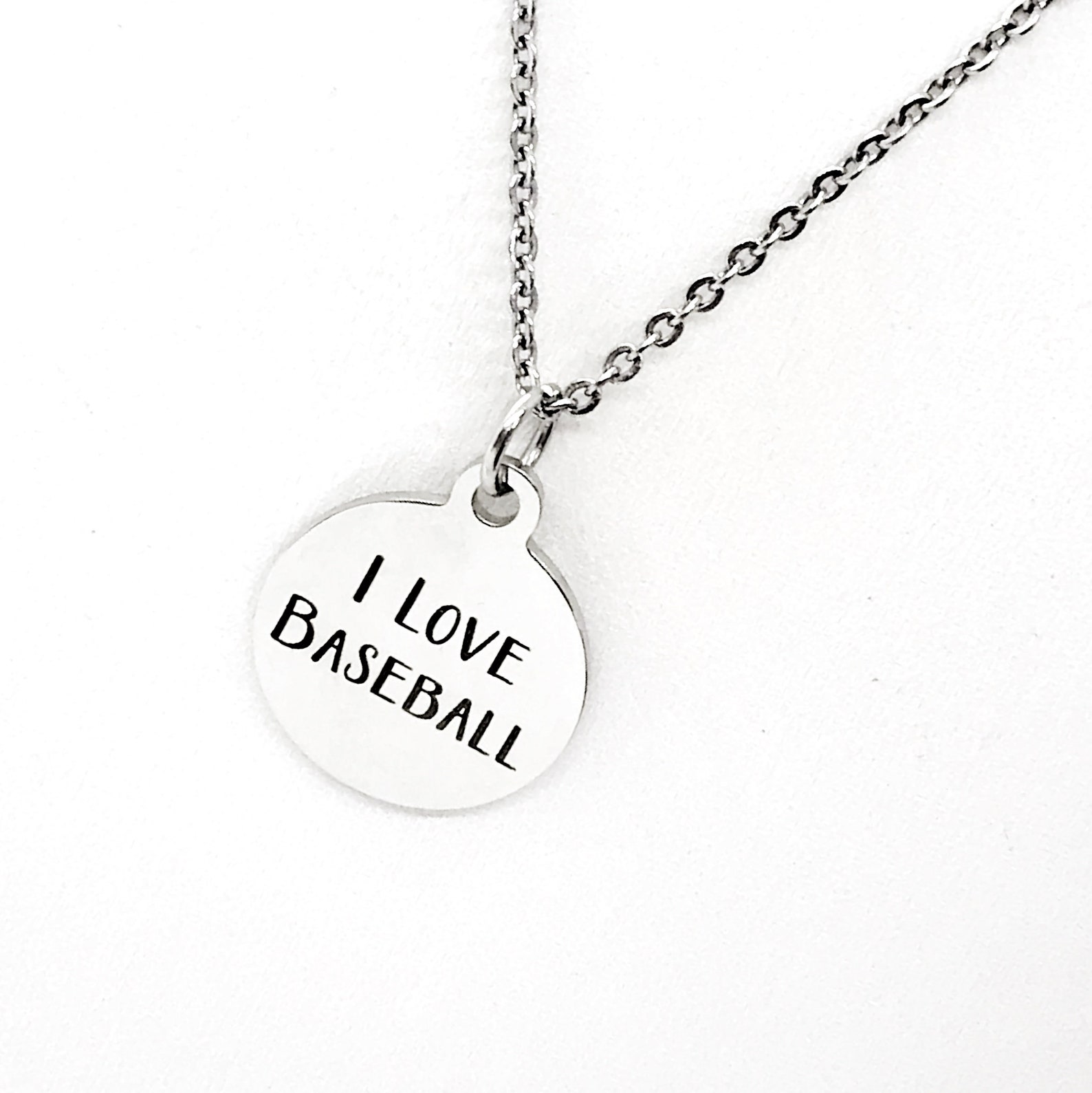 Baseball Necklace I Love Baseball Jewelry Baseball Player | Etsy